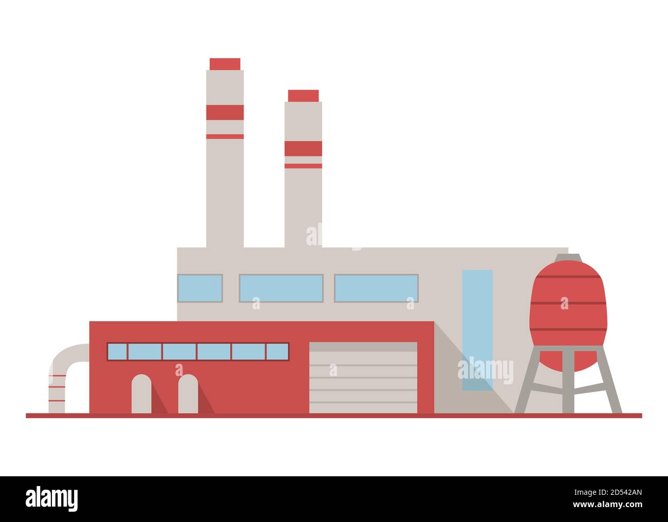 Modern plant. Factory building with pipes. Industrial architecture ...