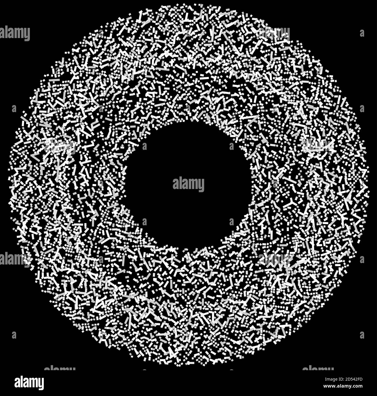 Grayscale random squares in circle formation abstract geometric element ...