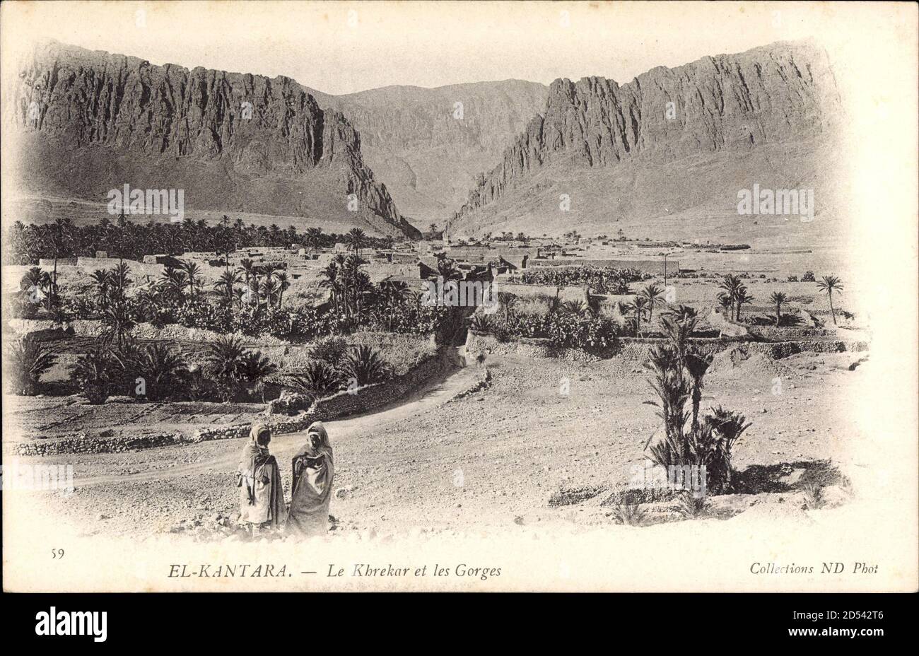 El Kantara Algerien, Le Khrekar et les Gorges, Ortschaft, Berglandschaft | usage worldwide Stock ...