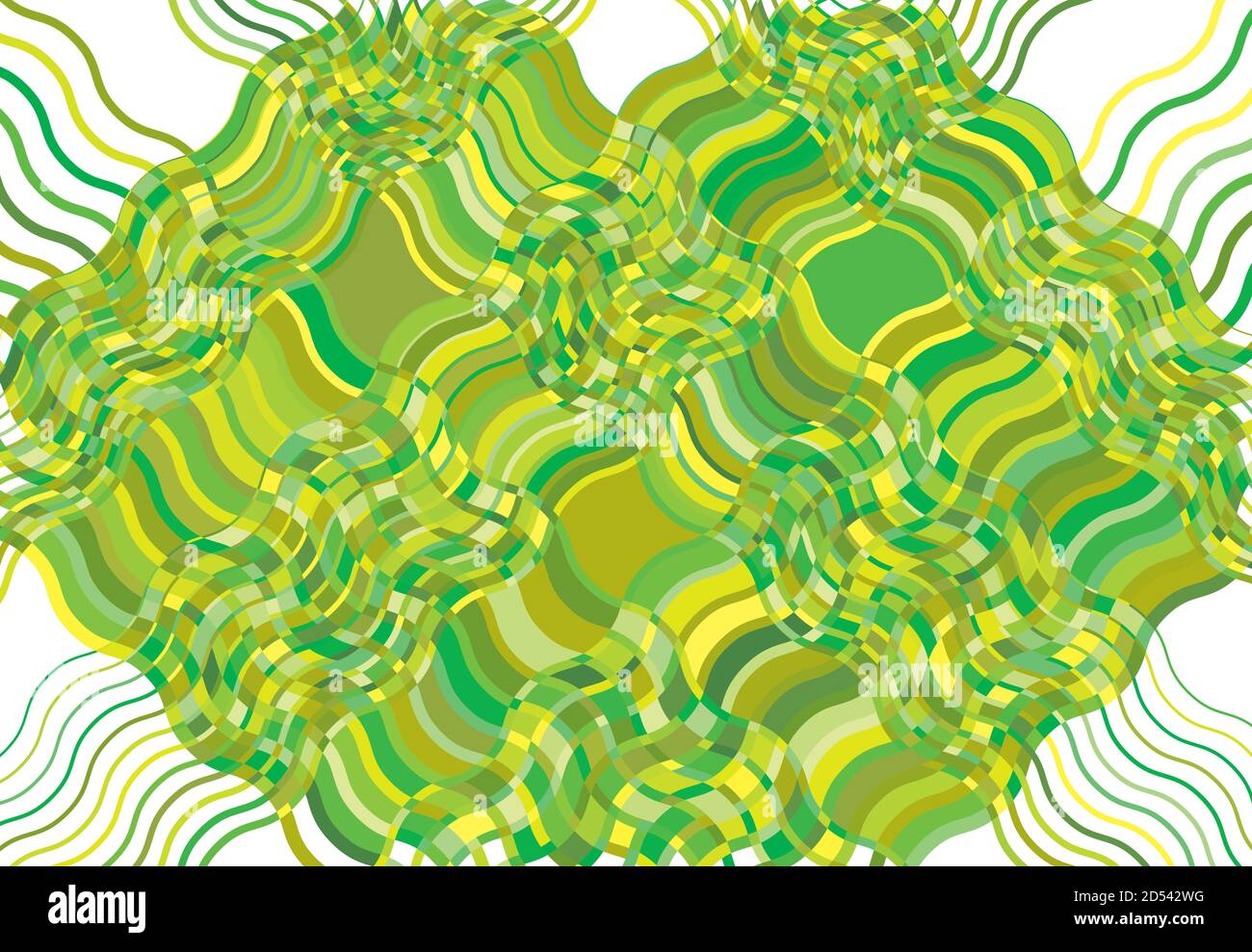 mosaic background, tessellation pattern. green wavy, waving and ...