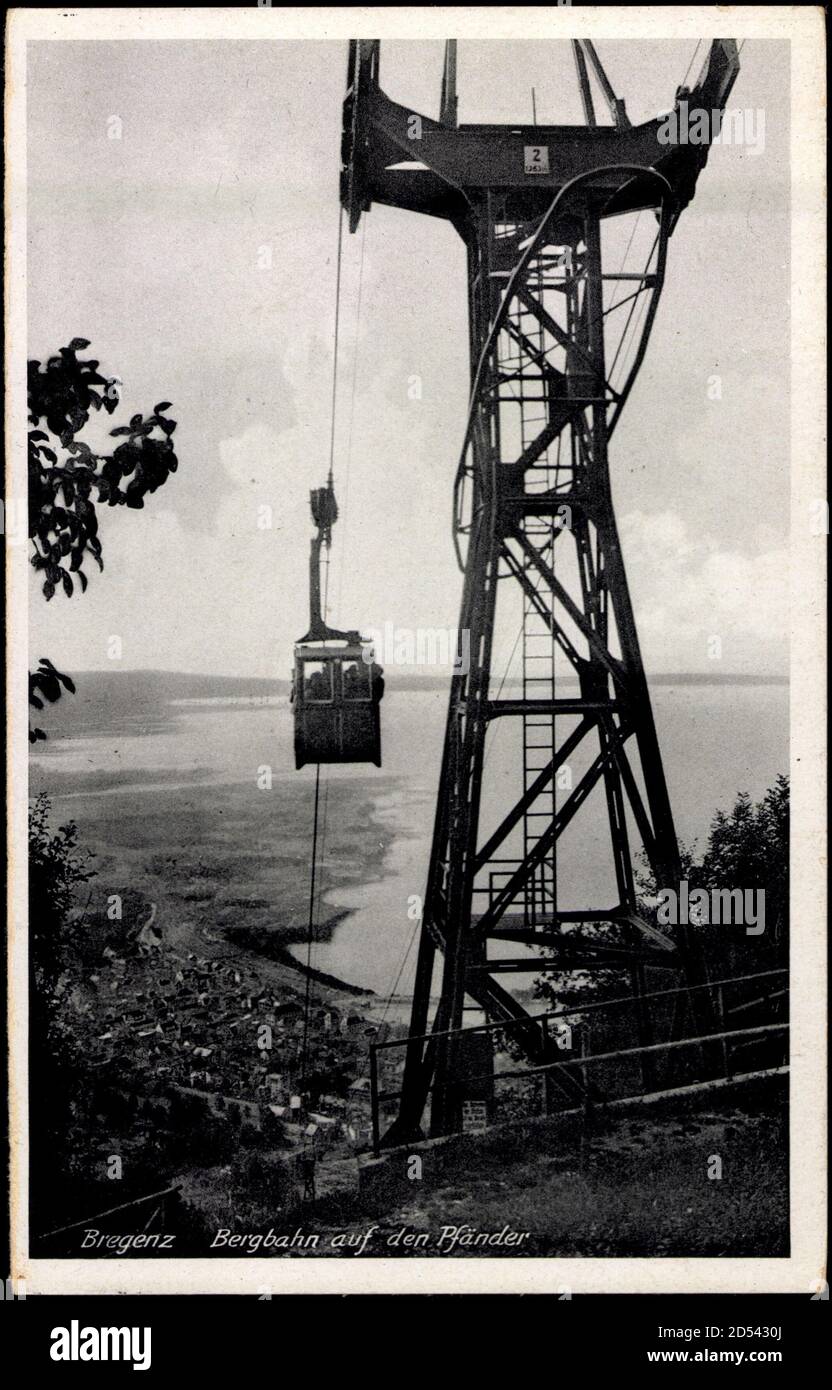 Bregenz, Blick auf die Bergbahn auf den Pfänder | usage worldwide Stock ...