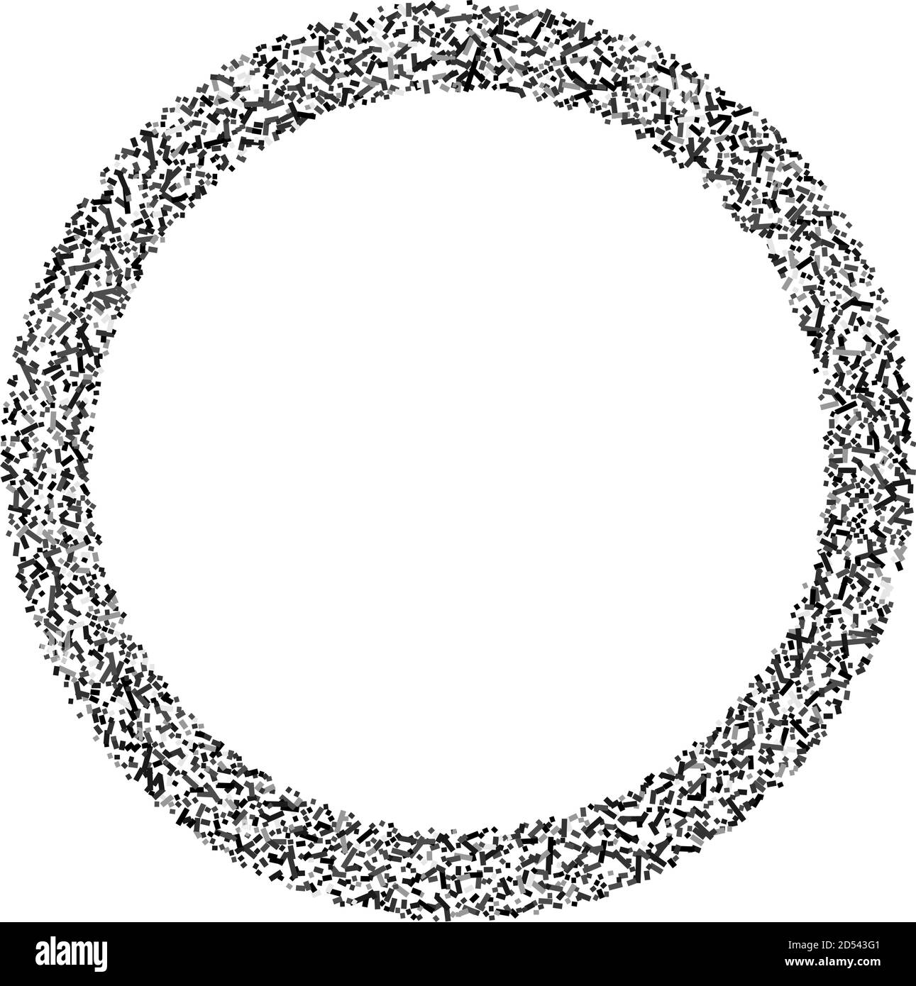 Grayscale random squares in circle formation abstract geometric element ...