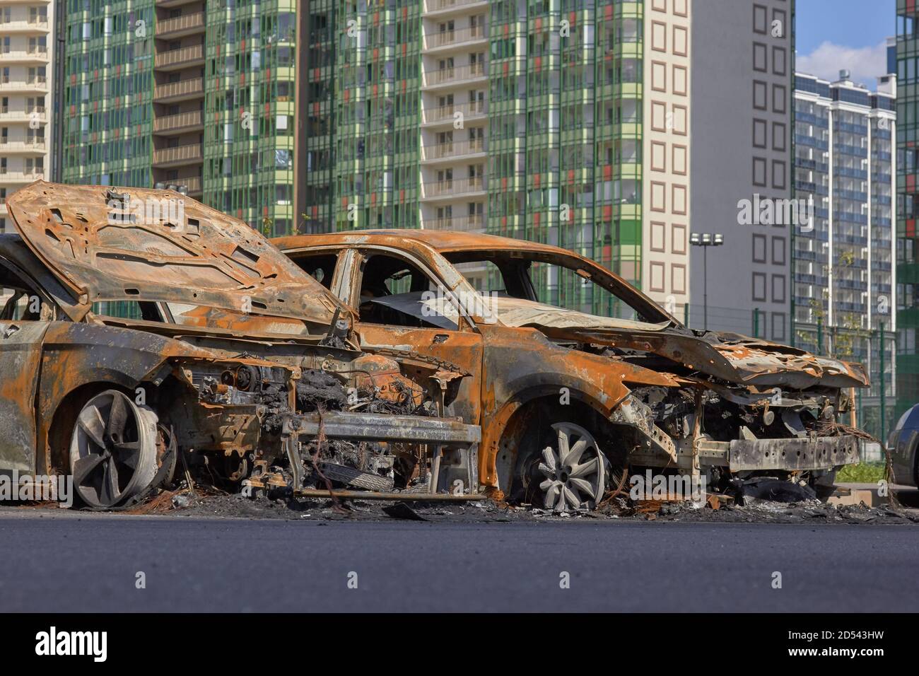 city burned cars, some details after a fire in one of the city's ...