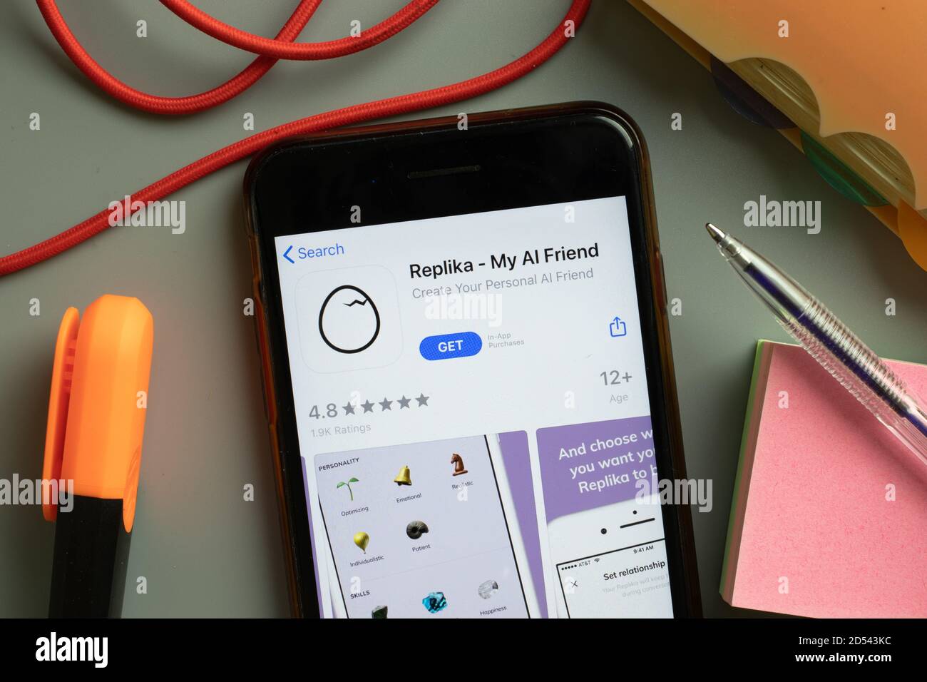 New York, USA - 29 September 2020: Replika My AI Friend mobile app logo ...