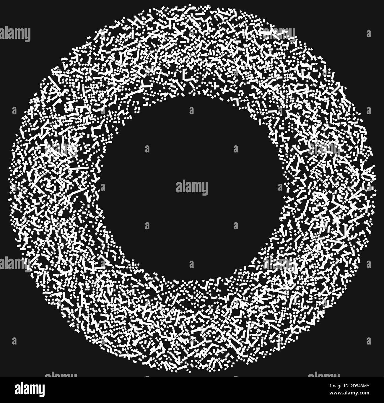 Grayscale random squares in circle formation abstract geometric element ...