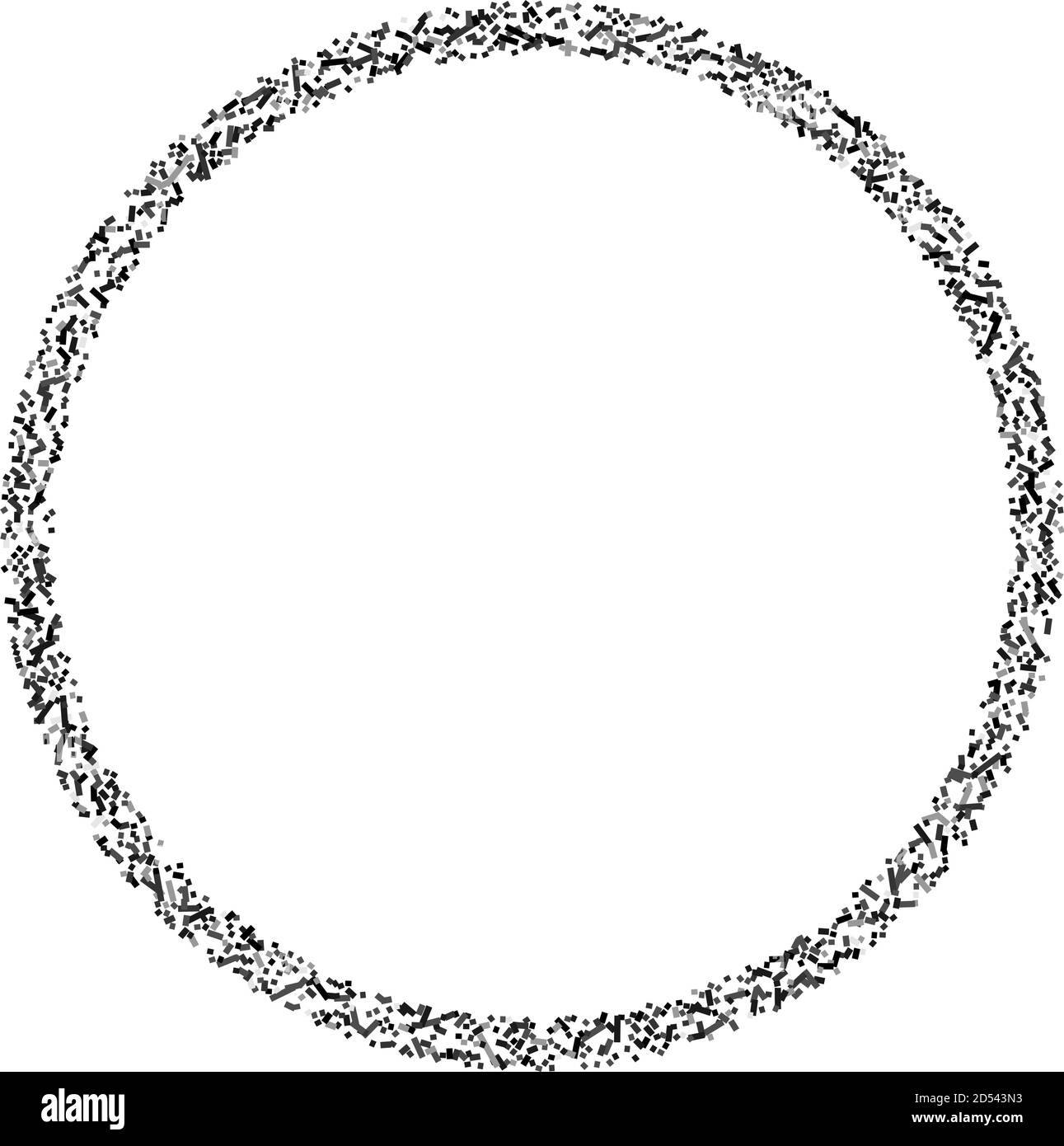 Grayscale random squares in circle formation abstract geometric element. Circle, circular mosaic ...