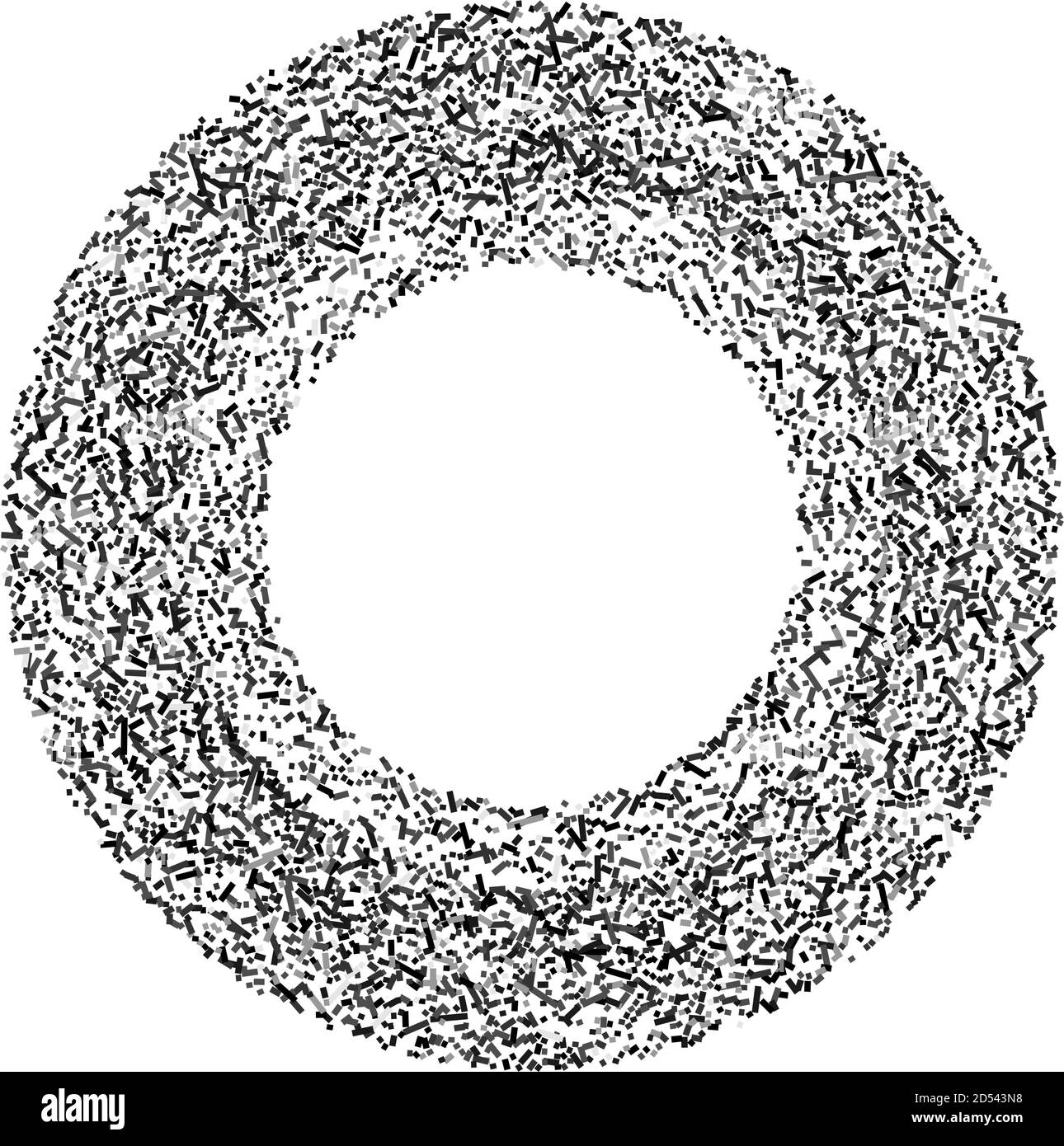 Grayscale random squares in circle formation abstract geometric element ...