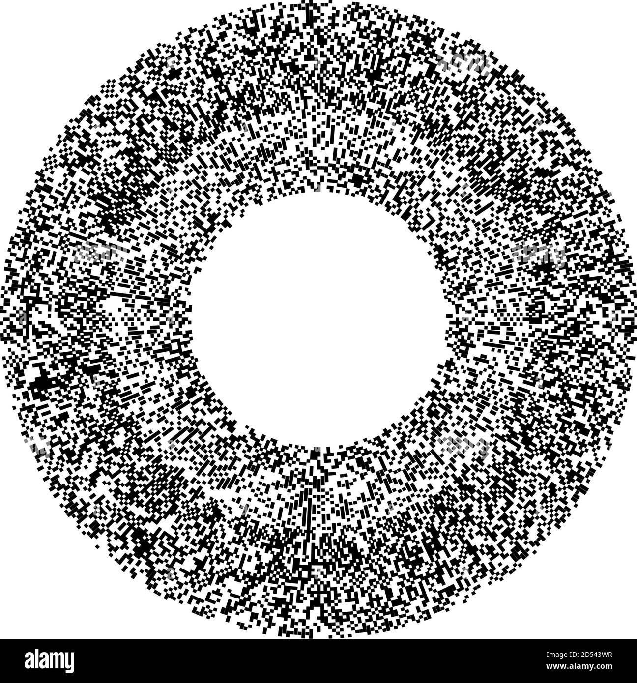 Random squares in circle formation abstract black and white, monochrome ...