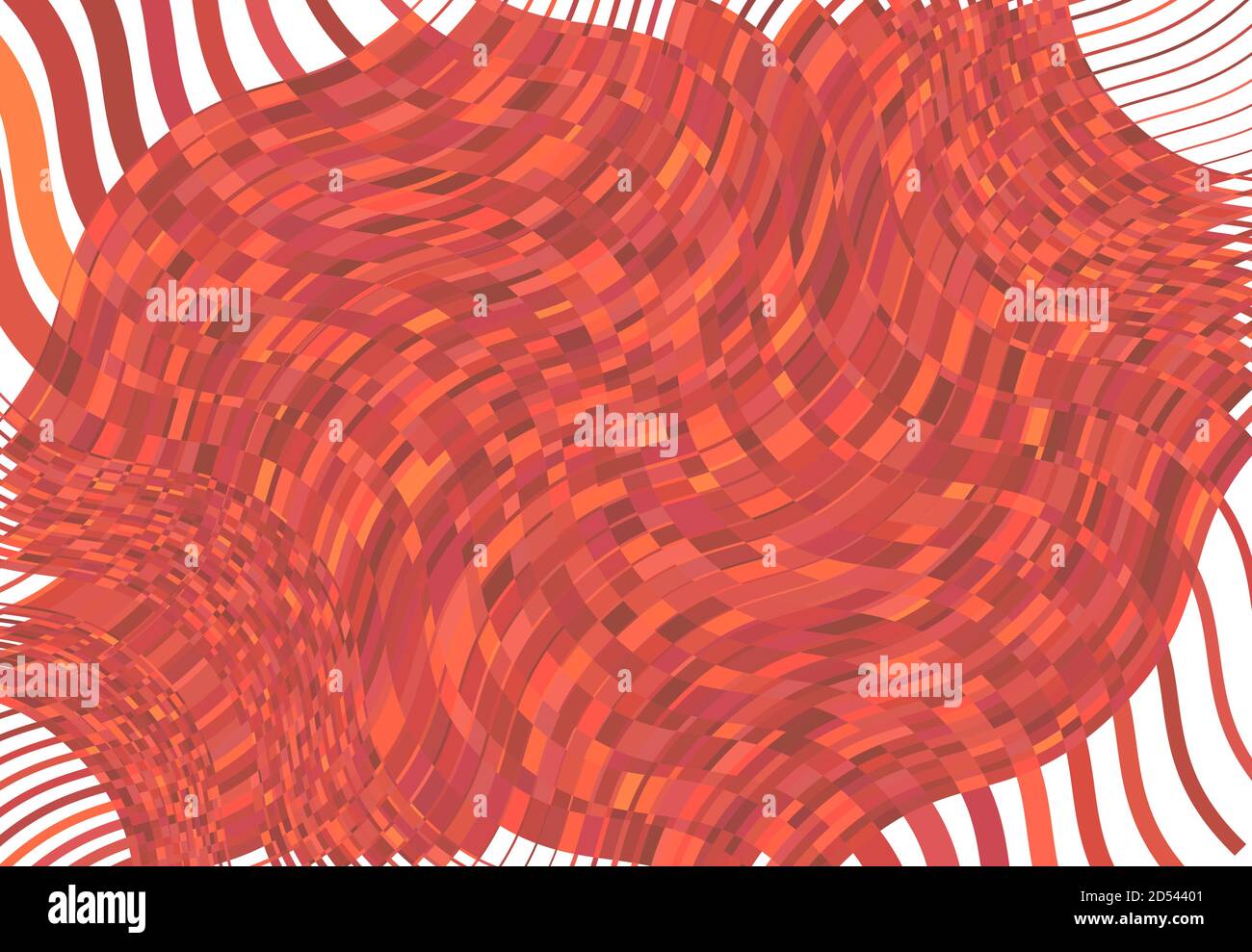 mosaic background, tessellation pattern. red wavy, waving and undulate ...