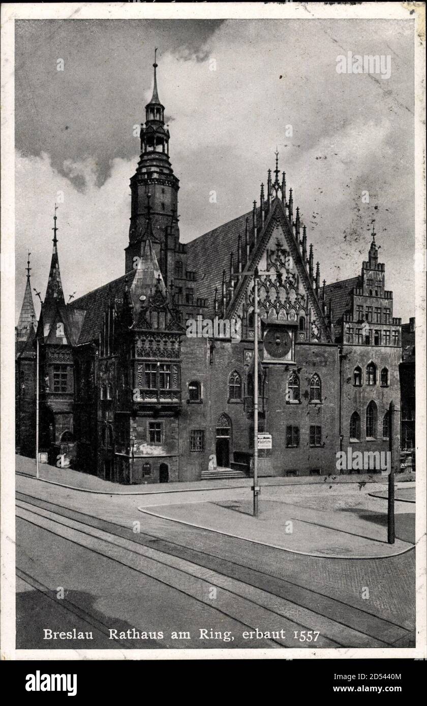 Wroc?aw Breslau Schlesien, Rathaus am Ring, erbaut 1557, Ratusz | usage ...
