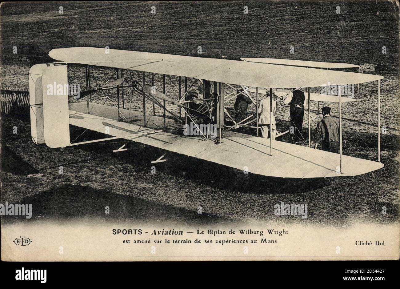 Sports dAviation, Le Biplan de Wilbur Wright, Terrain au Mans | usage worldwide Stock Photo - Alamy