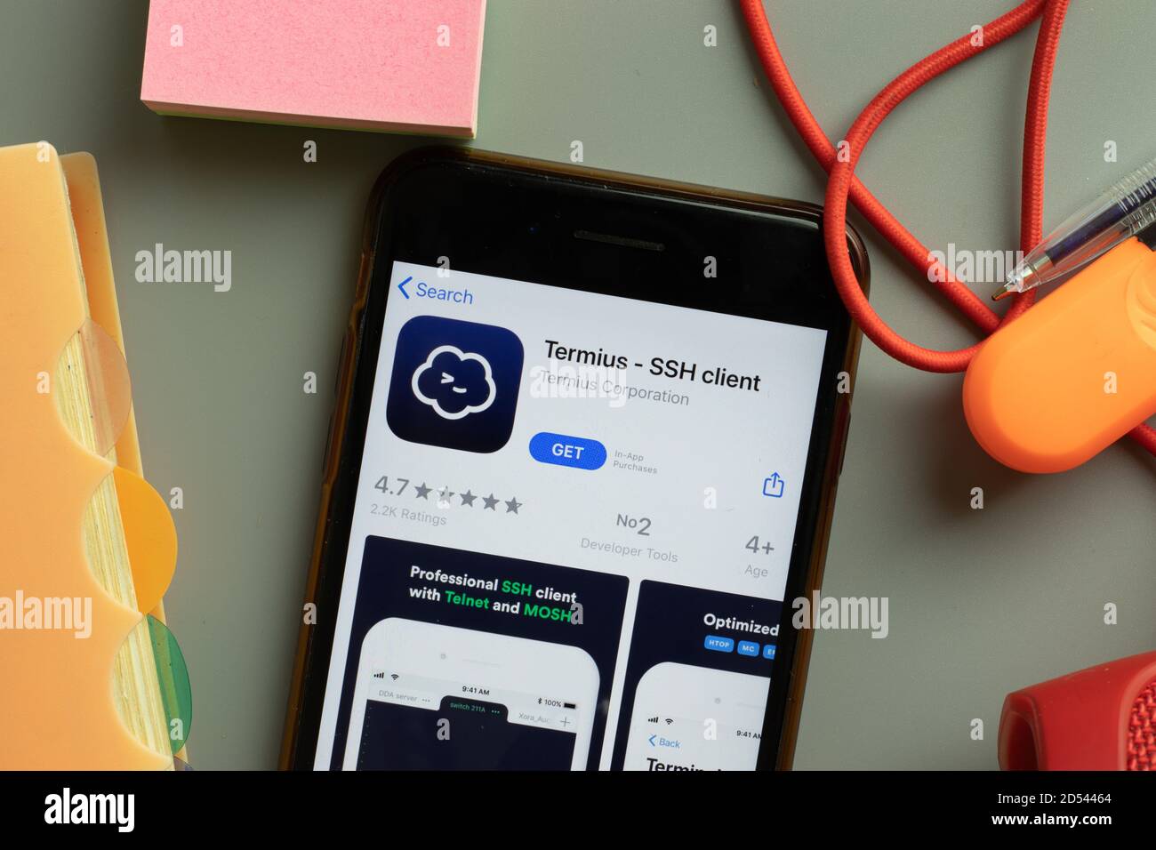 New York, USA - 28 September 2020: Termius SSH Client mobile app logo ...