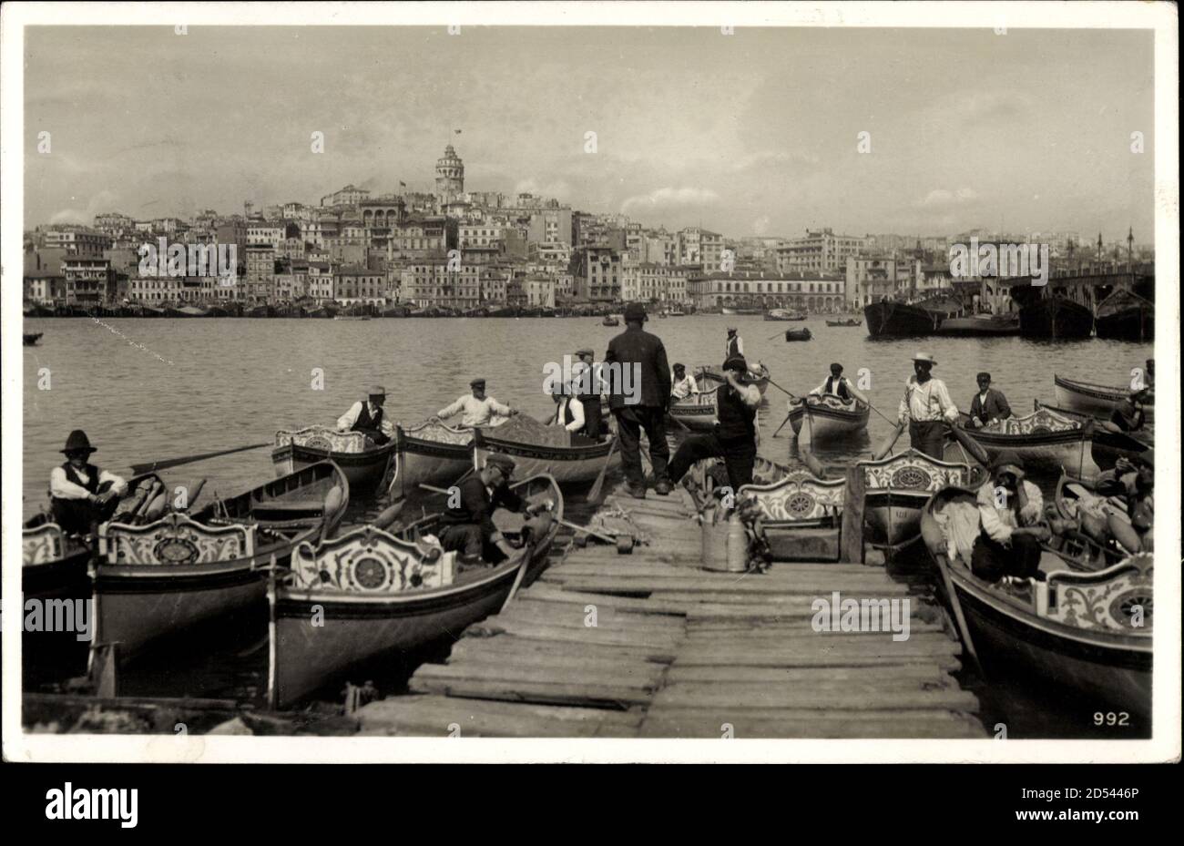 Konstantinopel Istanbul Türkei, Vue de Stamboul sur Galata, Boote ...