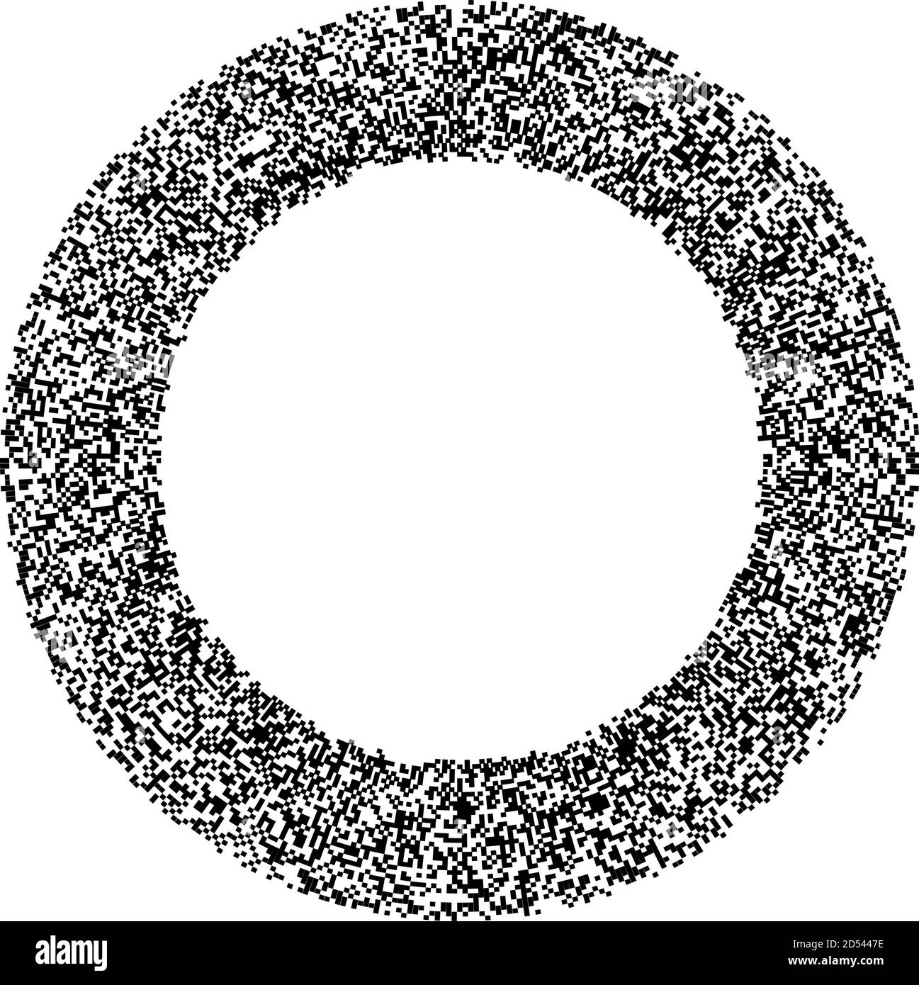 Random squares in circle formation abstract black and white, monochrome ...