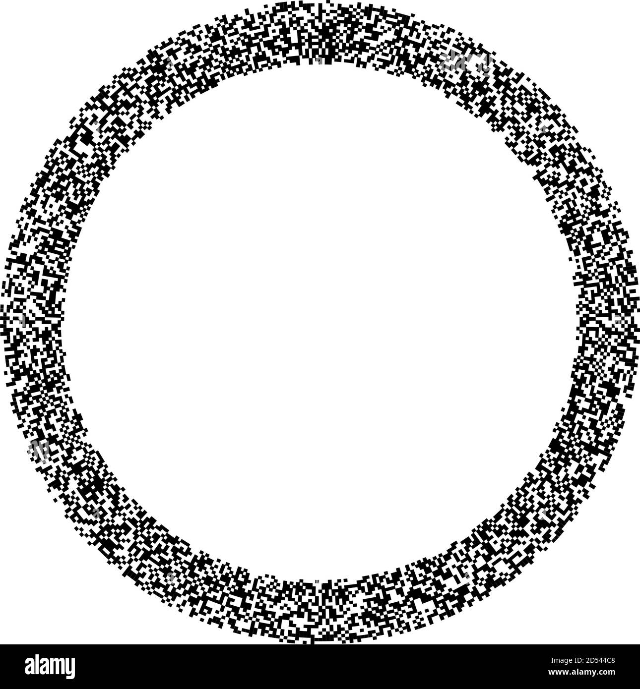 Random squares in circle formation abstract black and white, monochrome ...