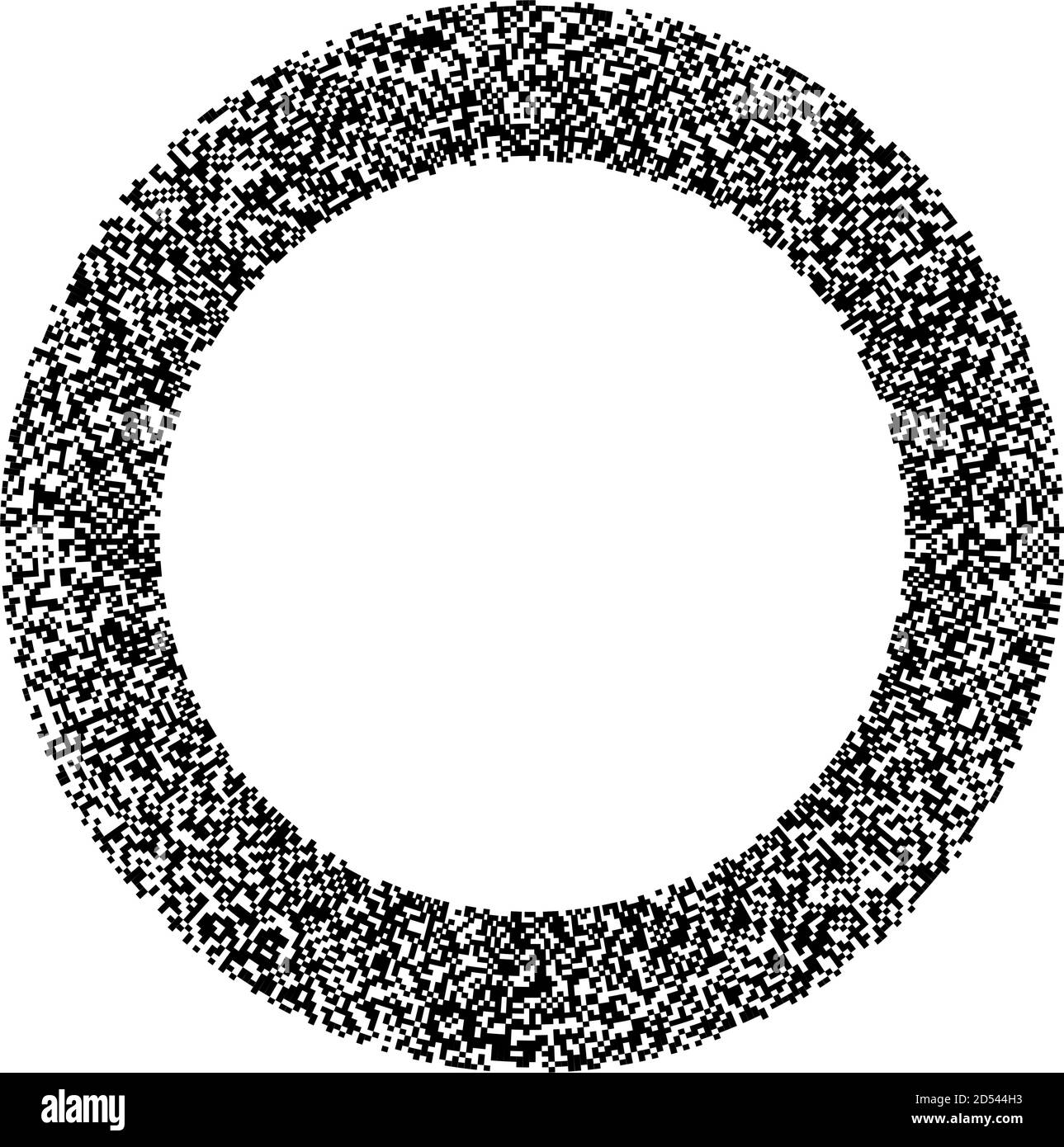 Random squares in circle formation abstract black and white, monochrome ...