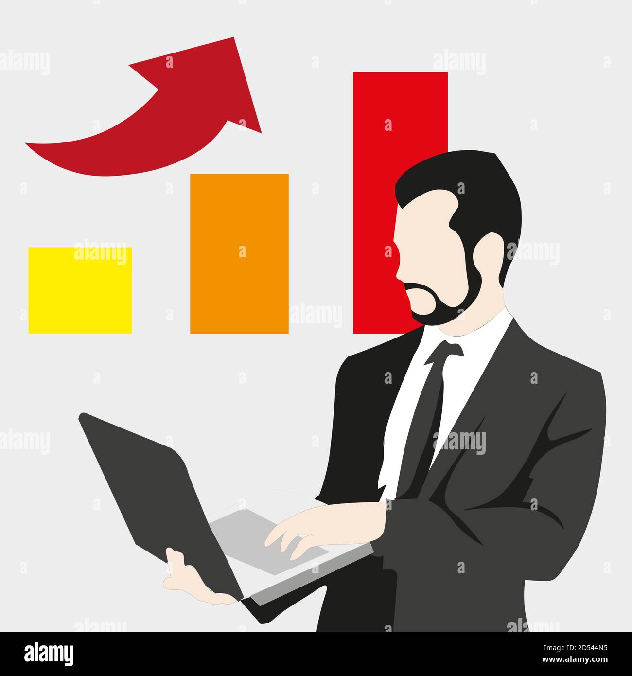 Young business men. vector illustration banner. planning project ...