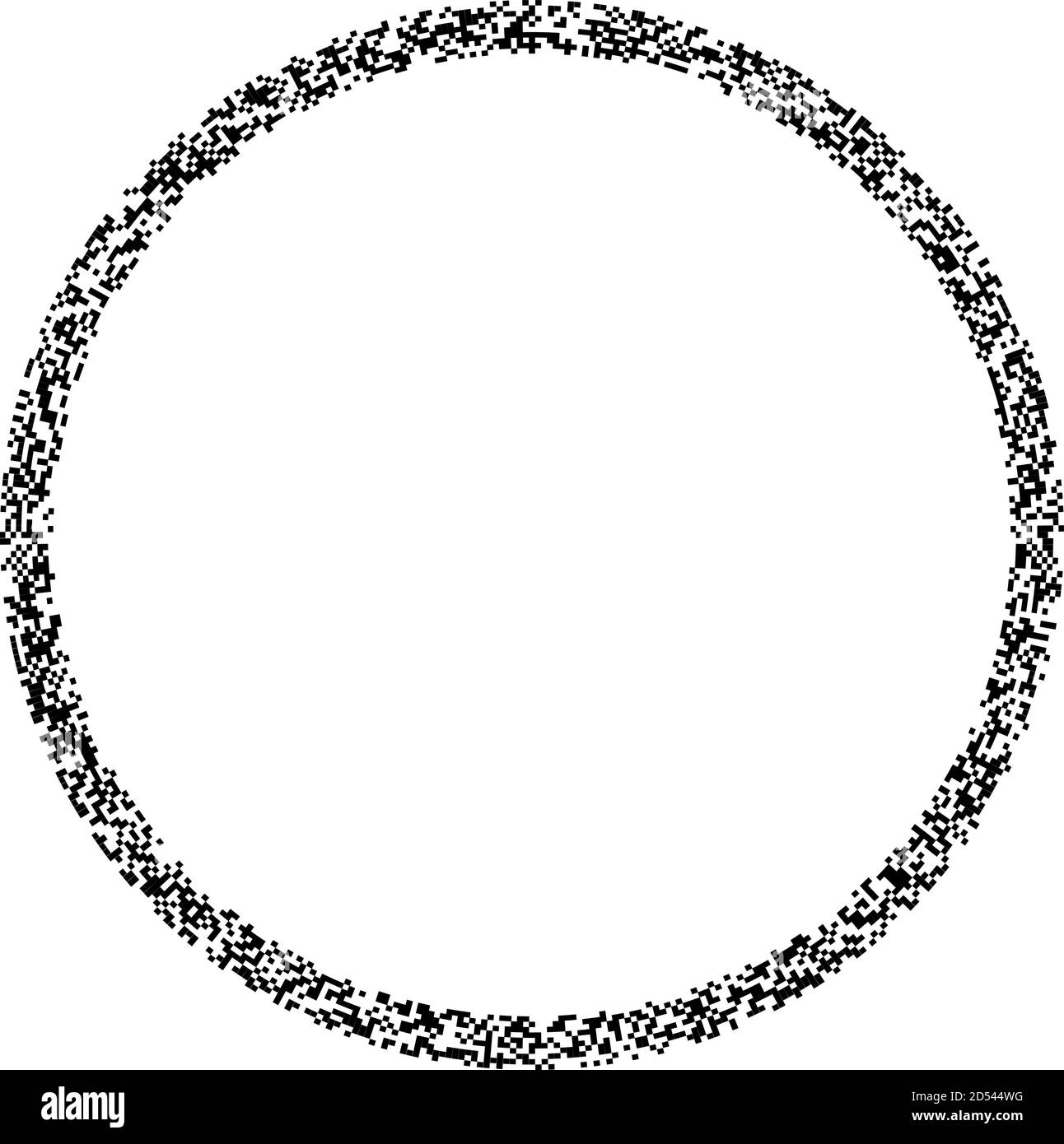 Random squares in circle formation abstract black and white, monochrome ...