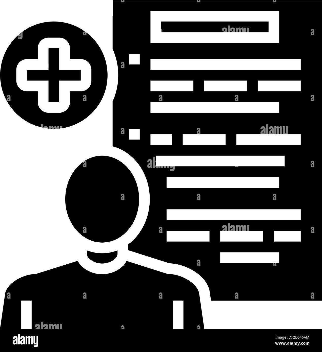patient medical card glyph icon vector illustration Stock Vector Image ...