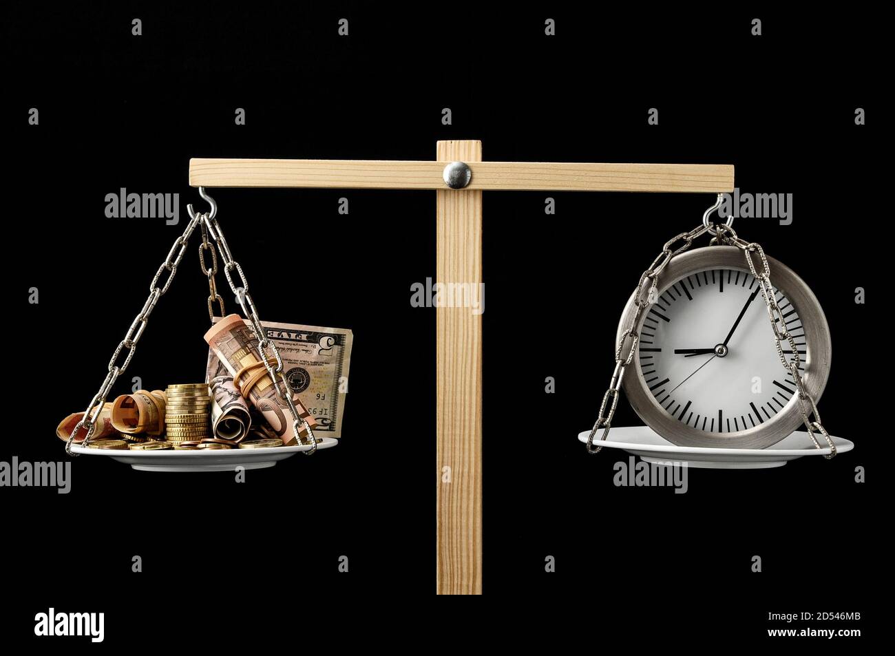 Clock and Currency Time is Money Concept Stock Photo - Alamy