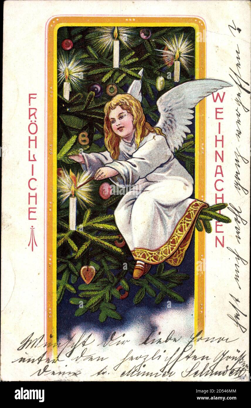 Frohe Weihnachten, Engel, Tannenbaum, Baumschmuck | usage worldwide ...