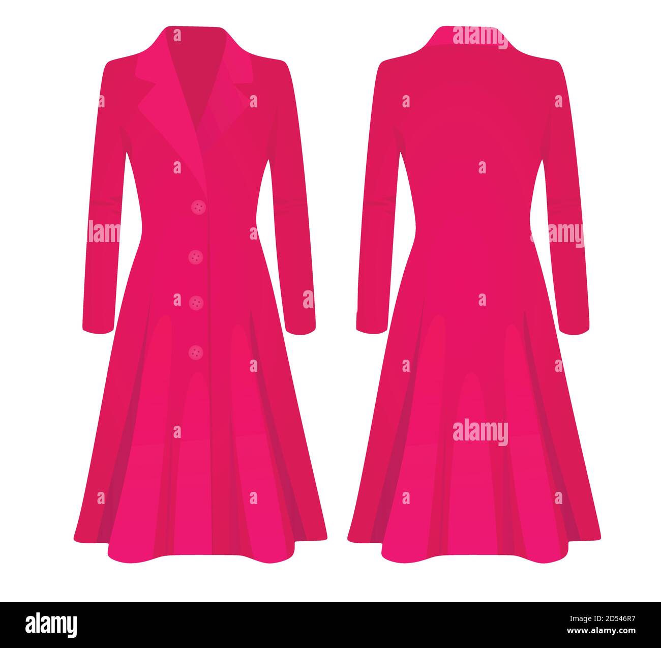 Woman pink coat. vector illustration Stock Vector Image & Art - Alamy