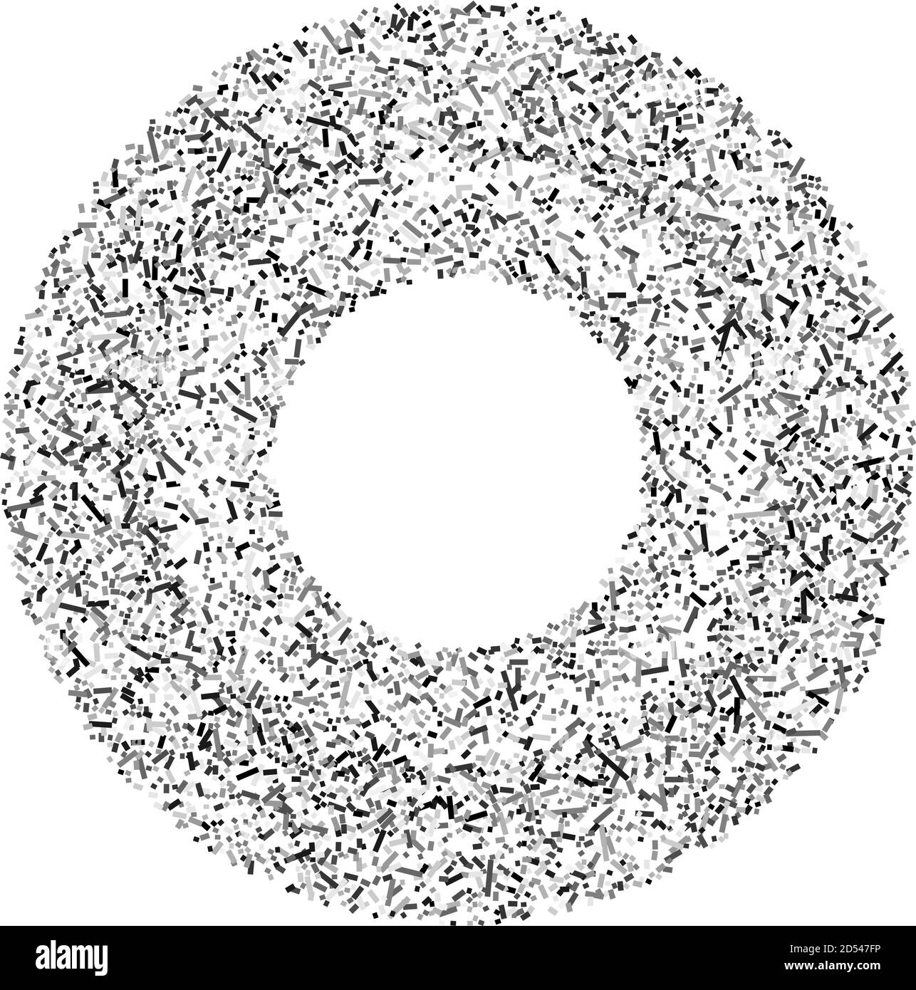 Grayscale random squares in circle formation abstract geometric element ...