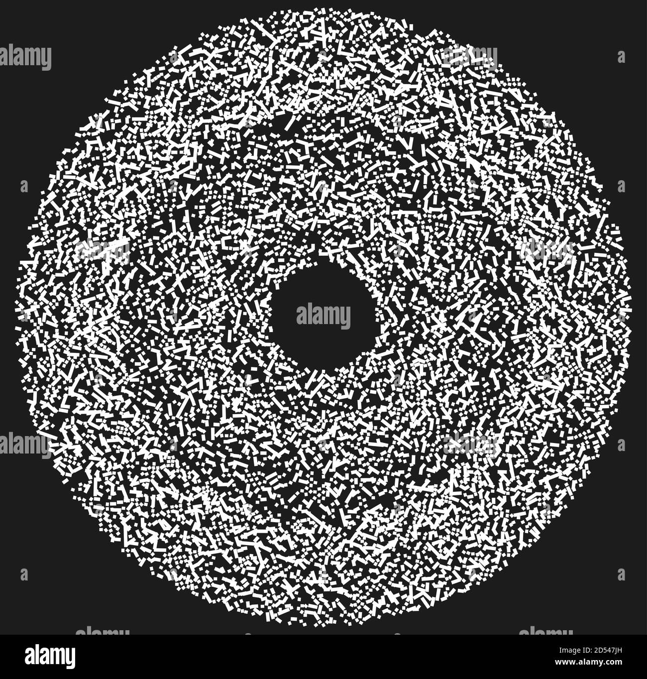 Grayscale random squares in circle formation abstract geometric element ...