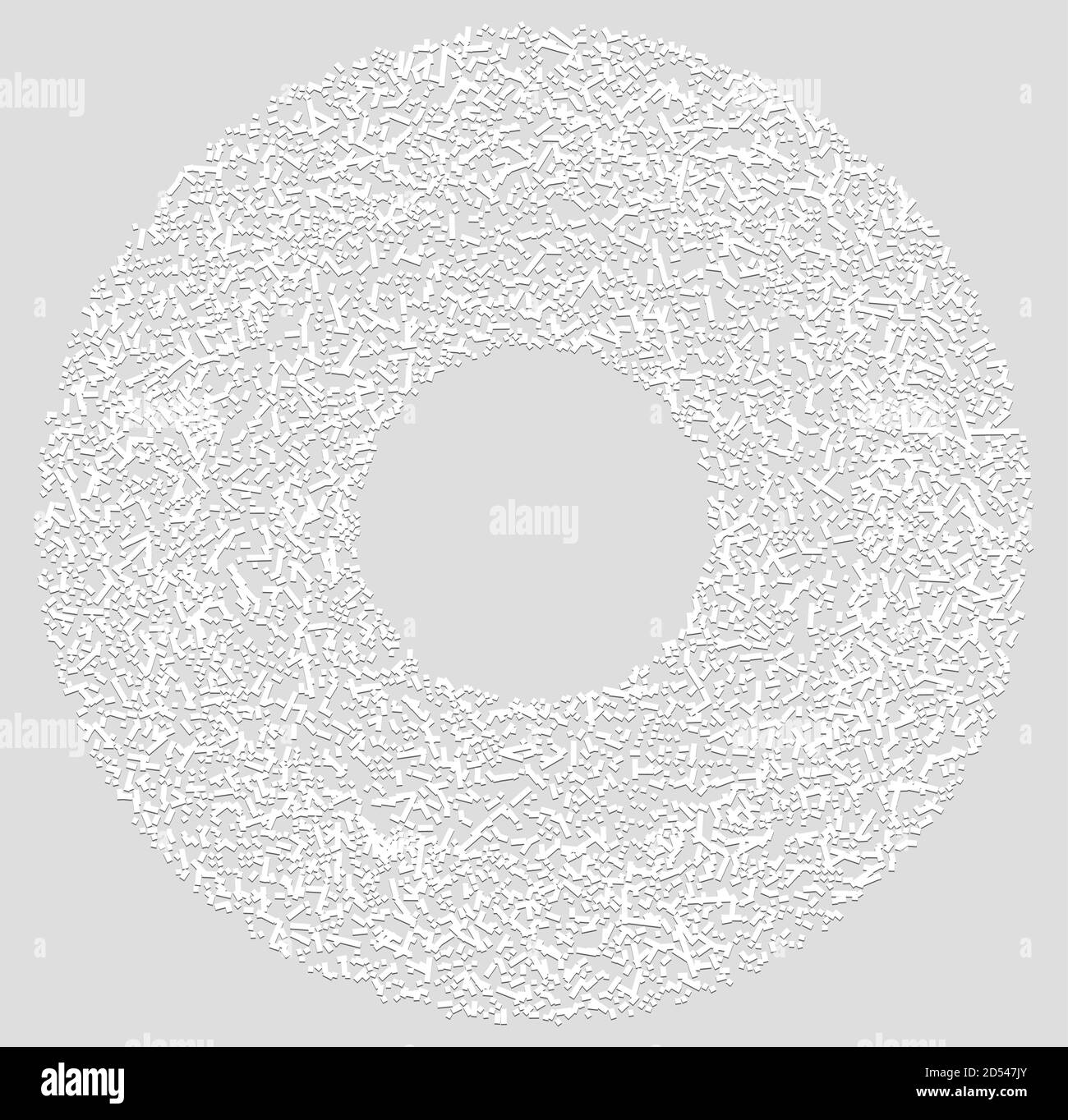 Grayscale random squares in circle formation abstract geometric element ...