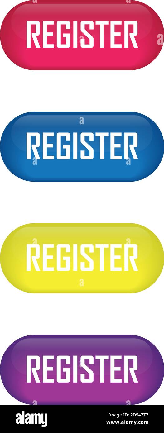 Set of glossy button register icons for your design Stock Vector Image ...