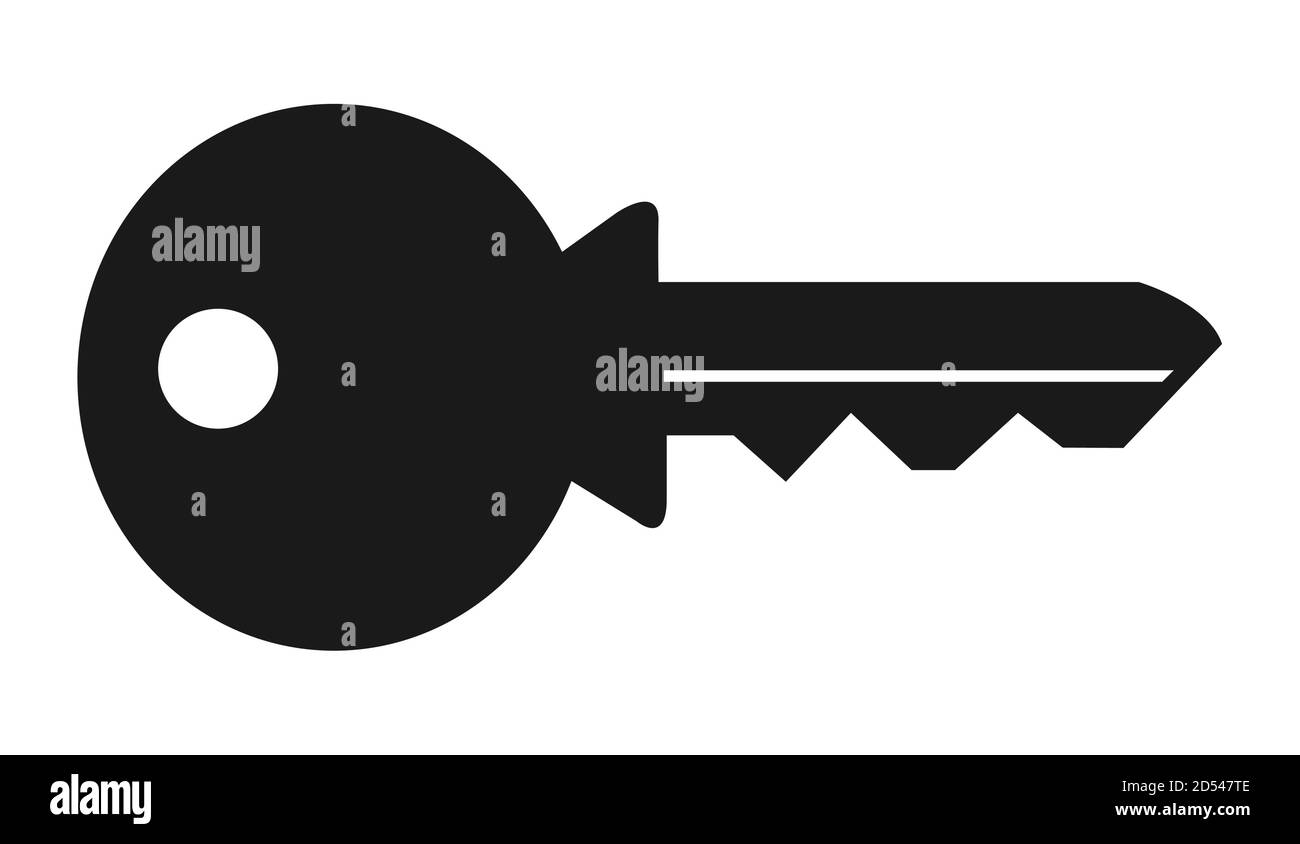 Logo flat simple silhouette isolated icon key on white background Stock ...