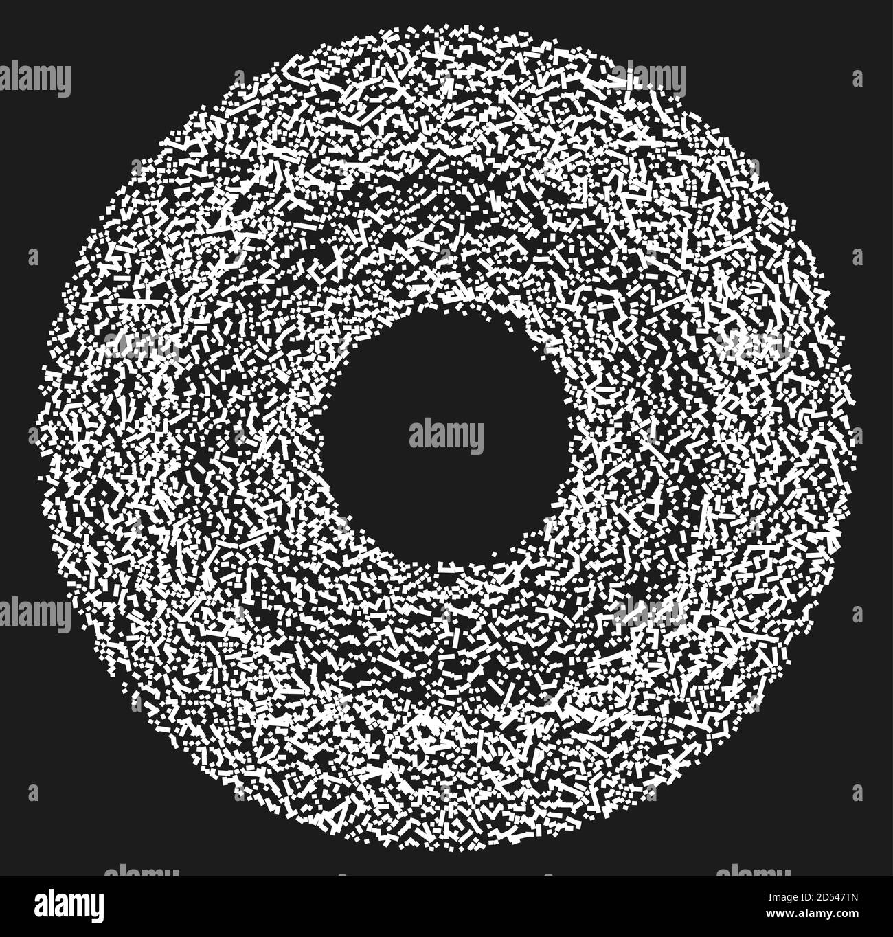 Grayscale random squares in circle formation abstract geometric element ...