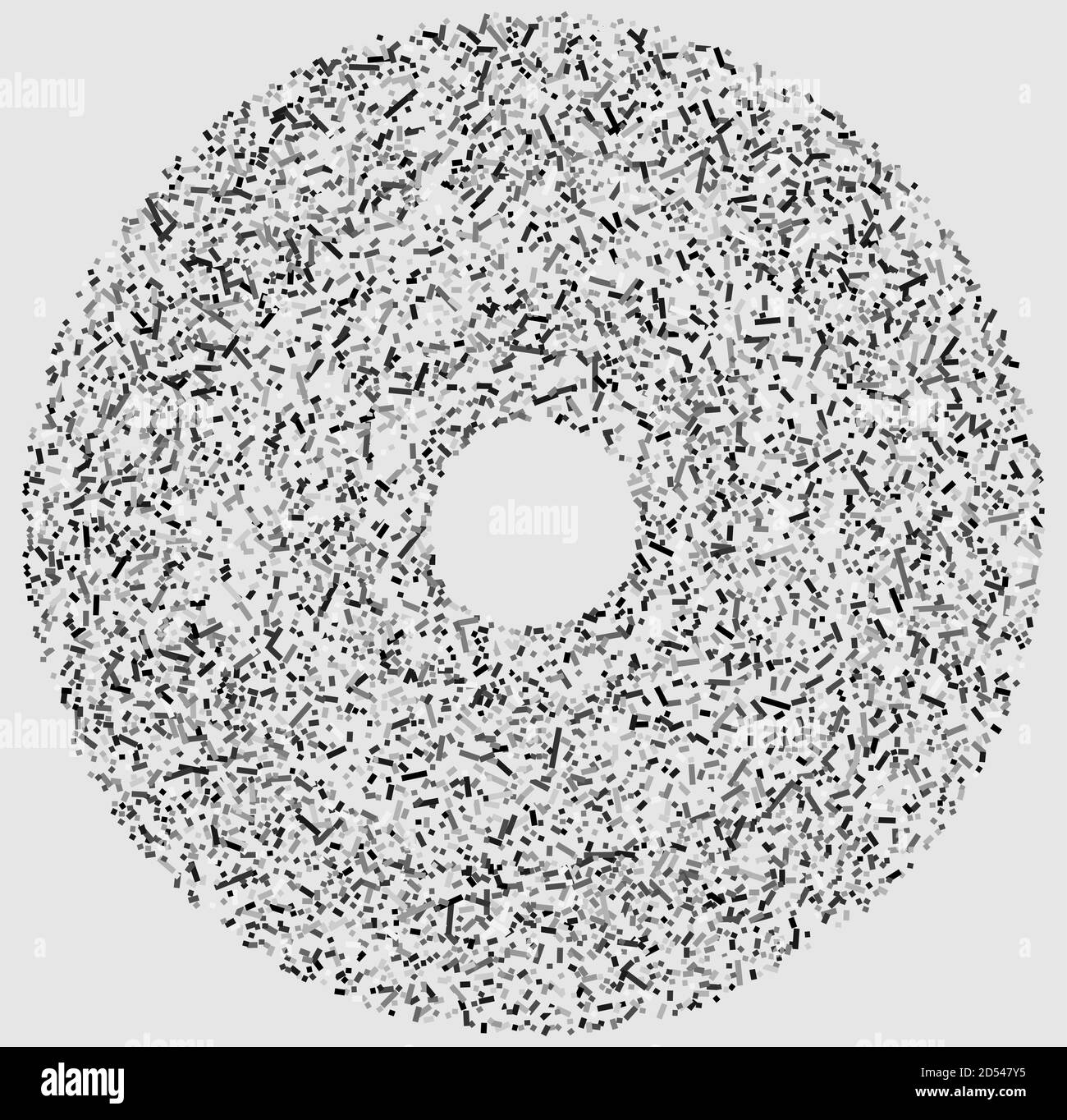 Grayscale random squares in circle formation abstract geometric element ...