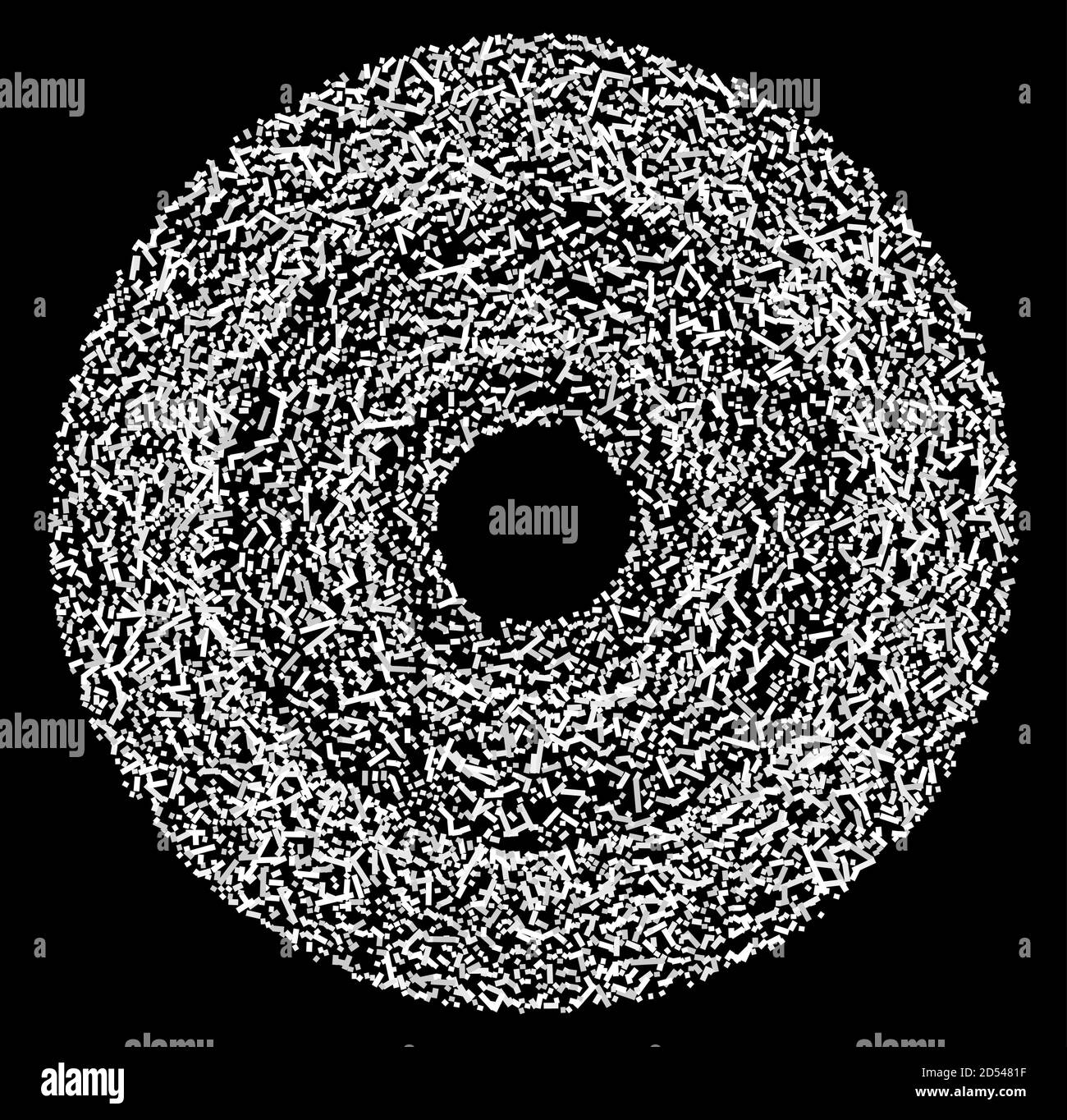 Grayscale random squares in circle formation abstract geometric element ...
