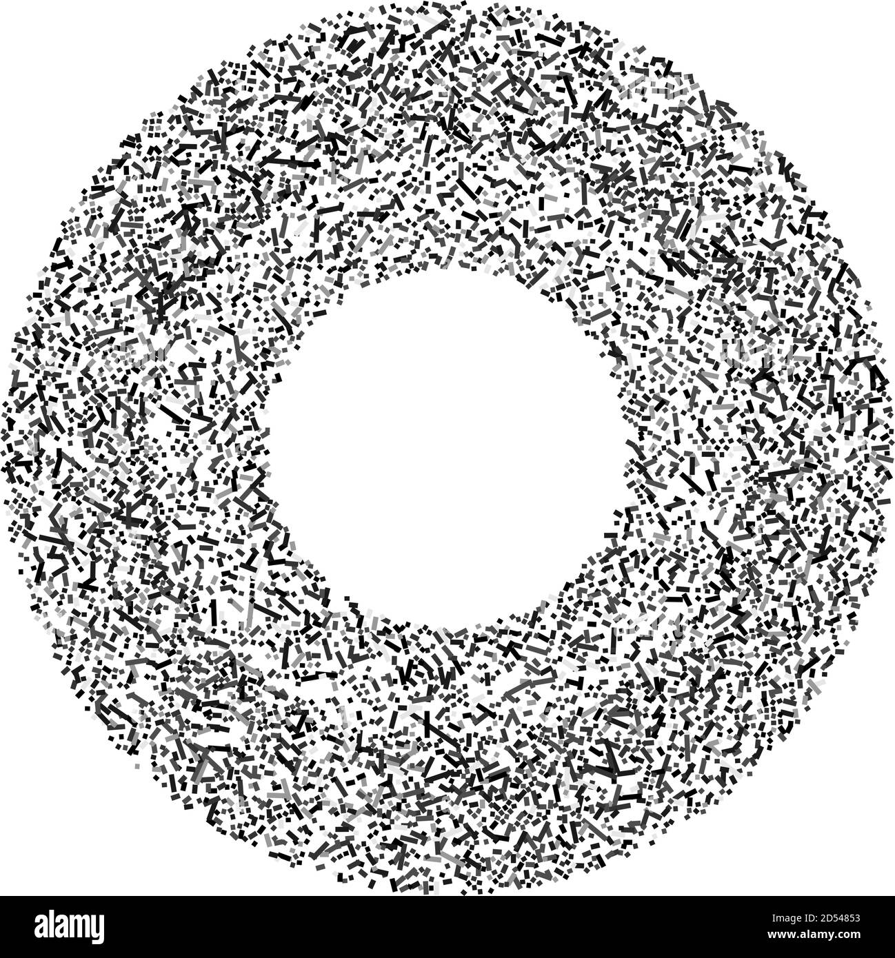 Grayscale random squares in circle formation abstract geometric element ...