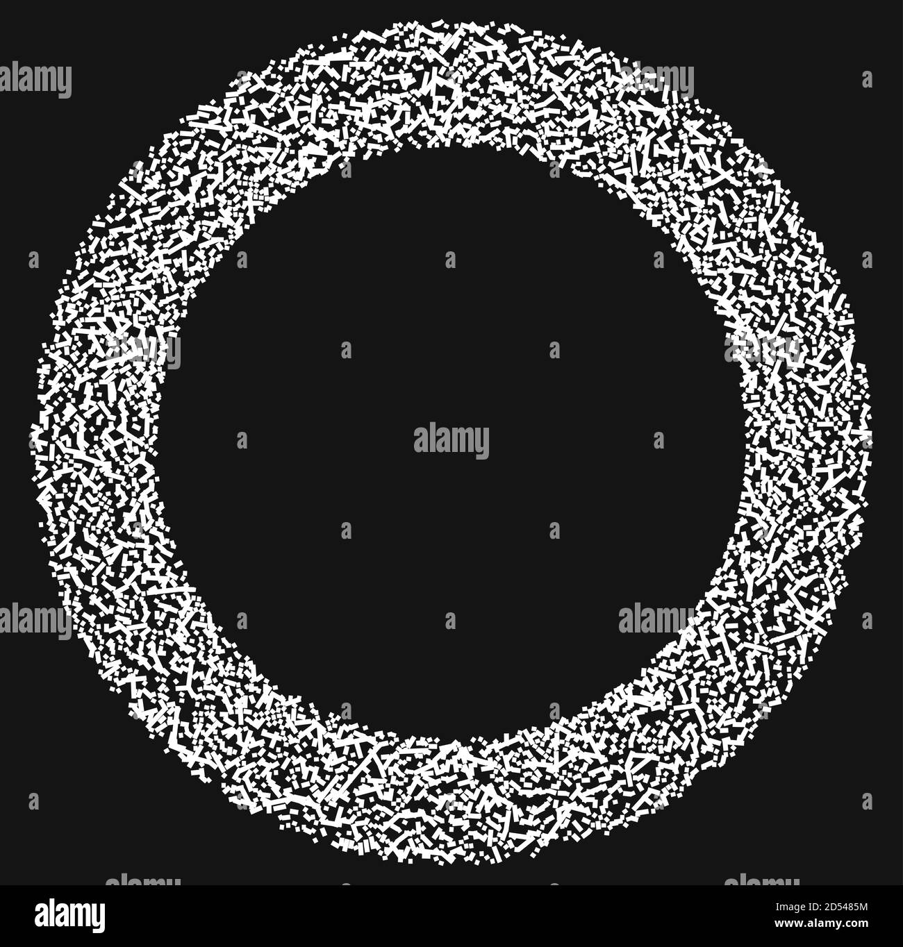 Grayscale random squares in circle formation abstract geometric element ...