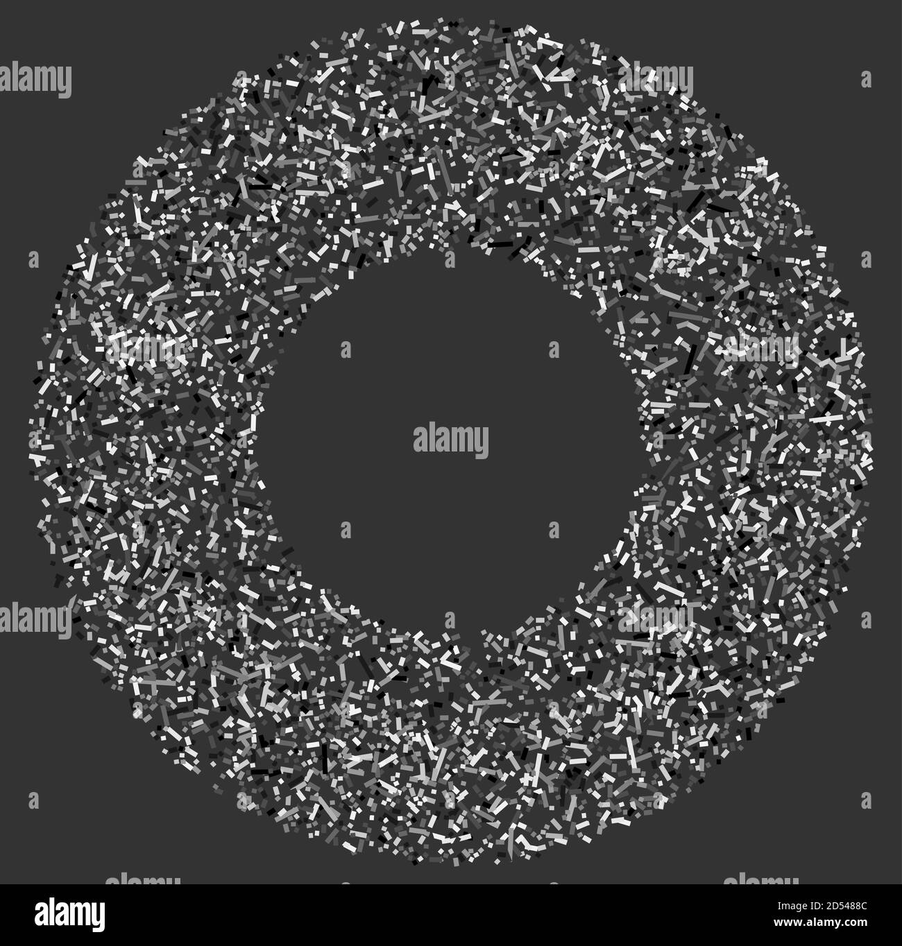 Grayscale random squares in circle formation abstract geometric element ...