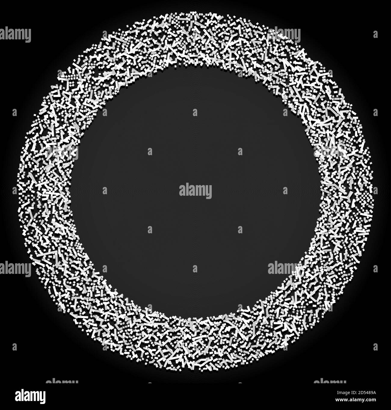 Grayscale random squares in circle formation abstract geometric element ...