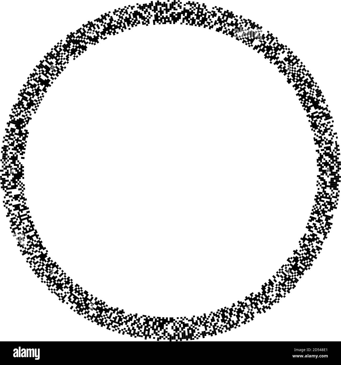 Random squares in circle formation abstract black and white, monochrome ...