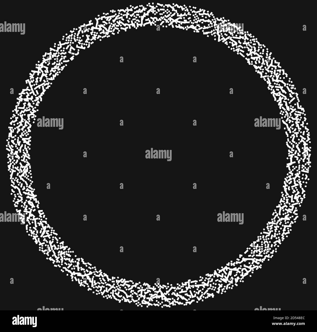 Grayscale random squares in circle formation abstract geometric element ...