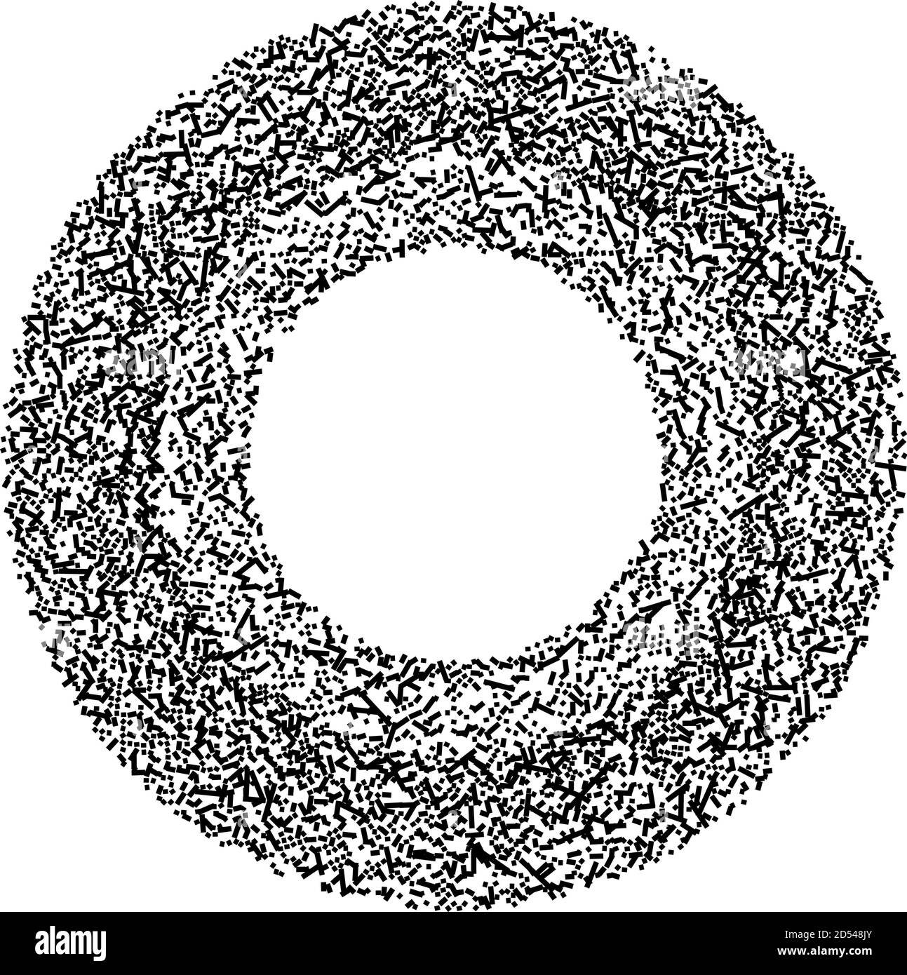 Grayscale random squares in circle formation abstract geometric element ...