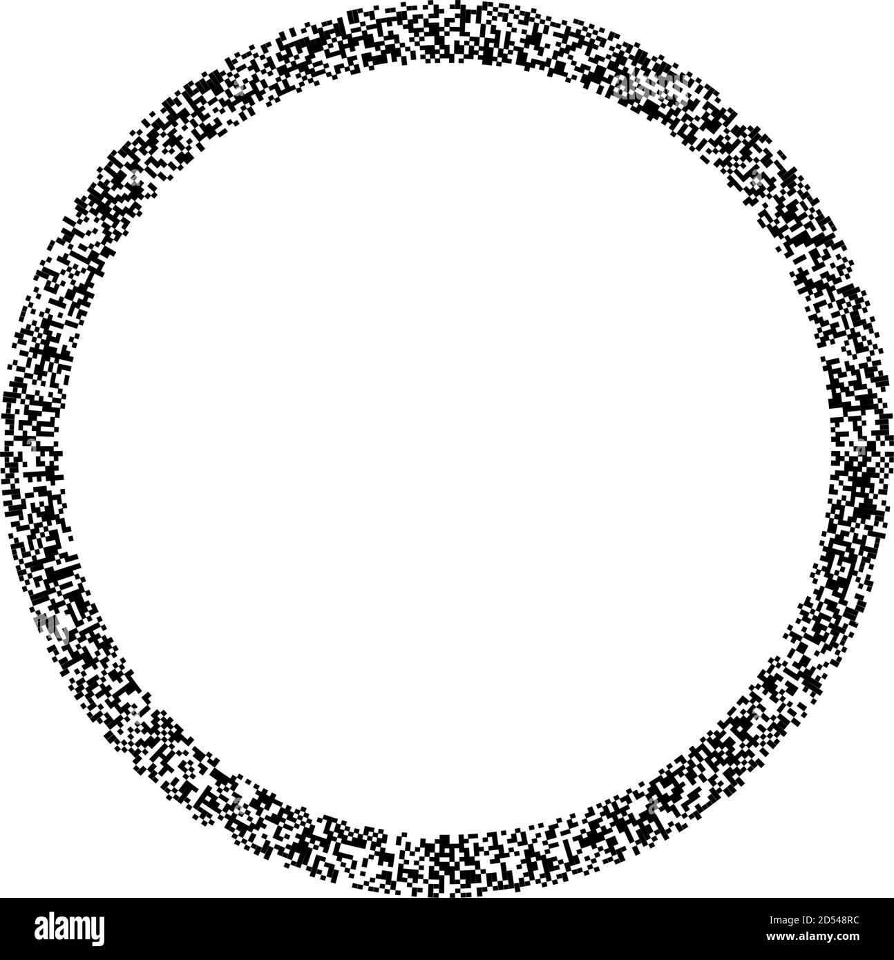 Random squares in circle formation abstract black and white, monochrome ...