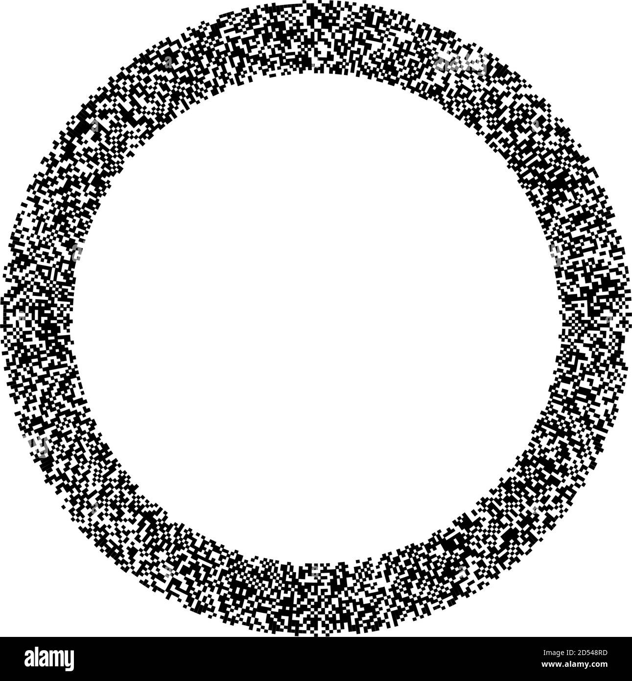 Random squares in circle formation abstract black and white, monochrome ...