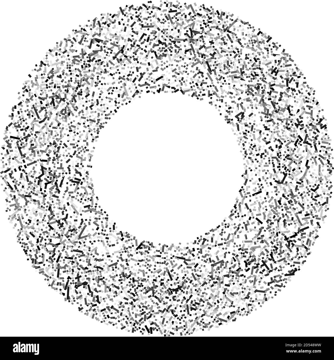Grayscale random squares in circle formation abstract geometric element ...