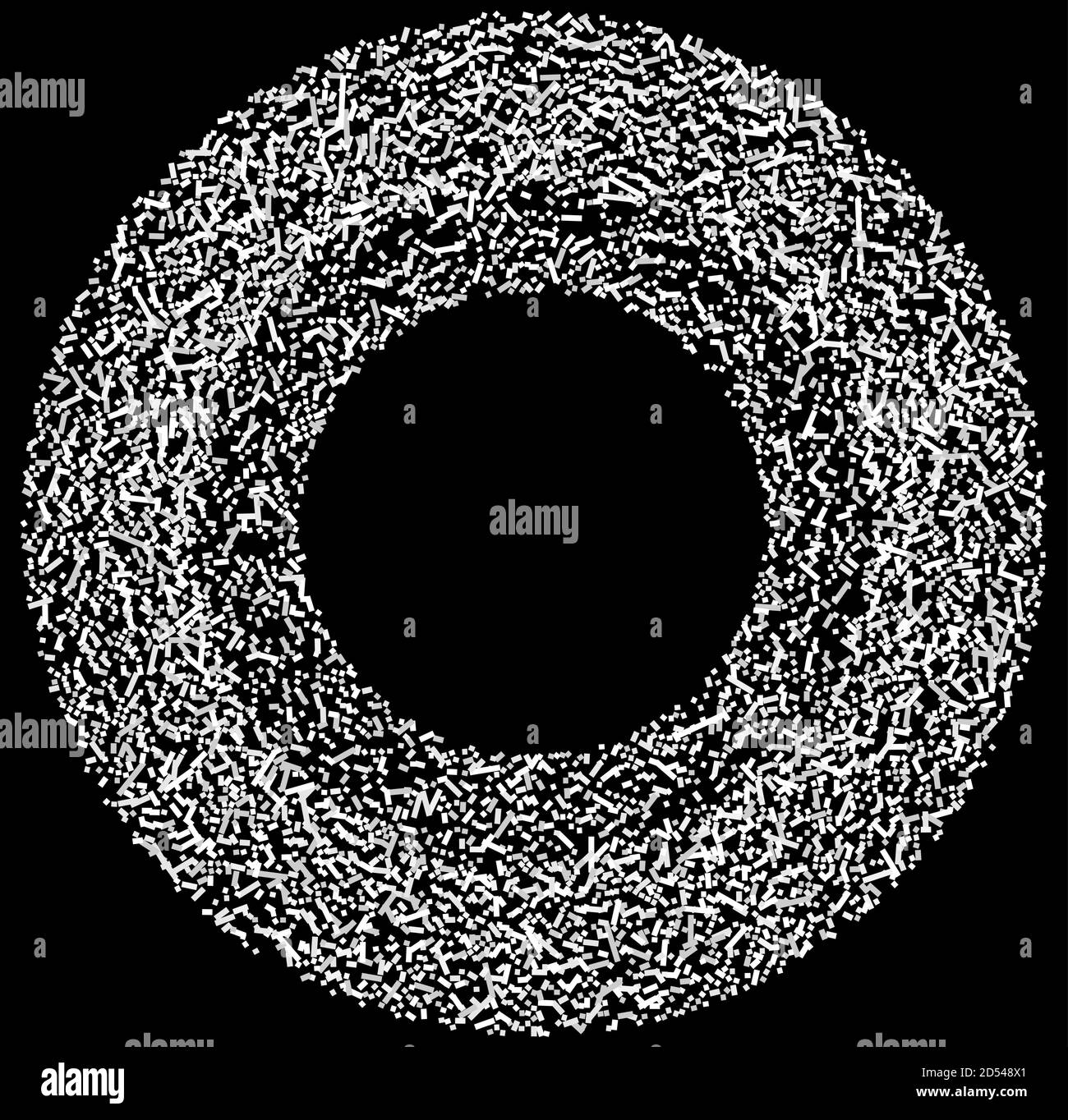 Grayscale random squares in circle formation abstract geometric element ...