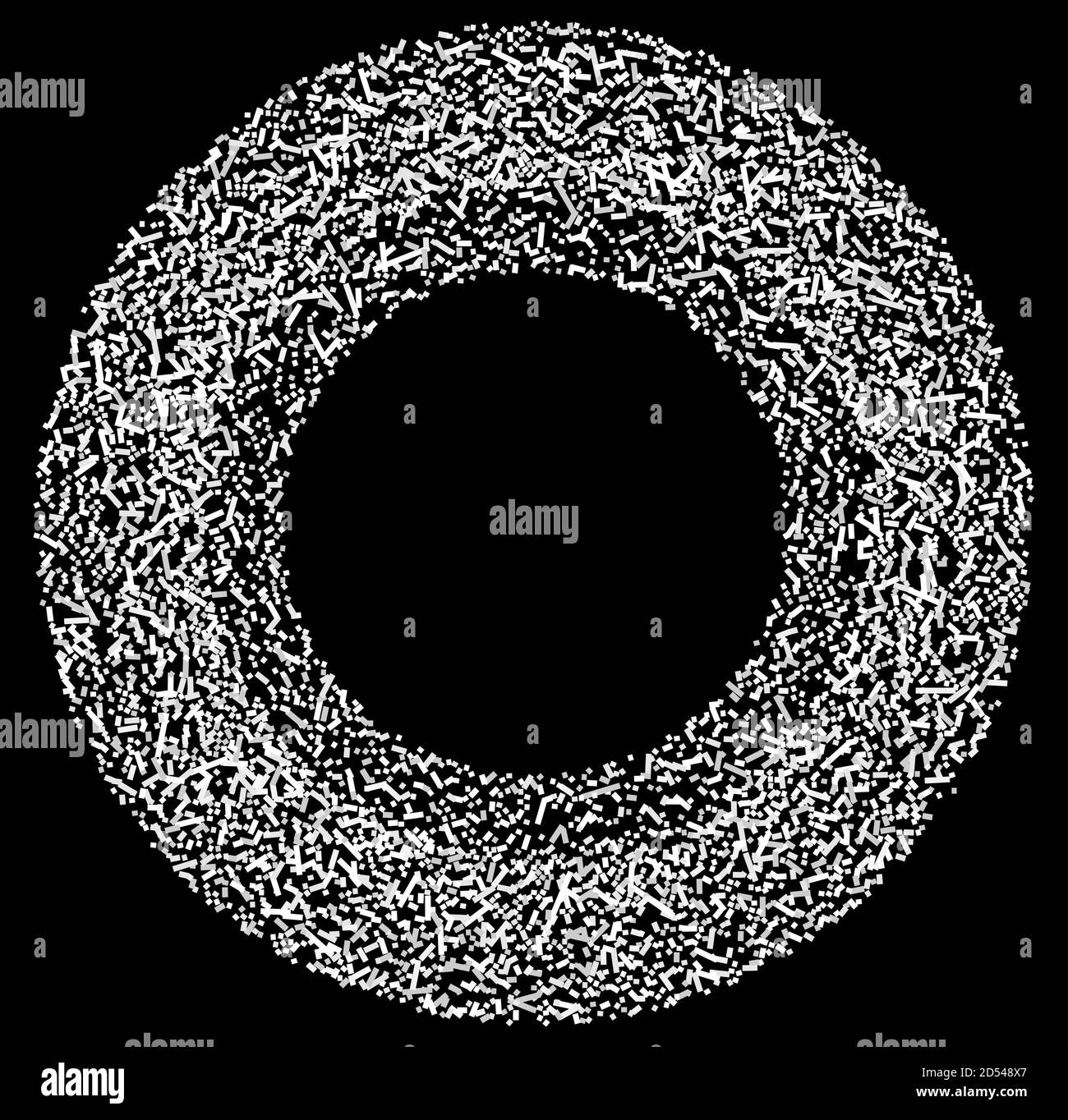 Grayscale random squares in circle formation abstract geometric element ...