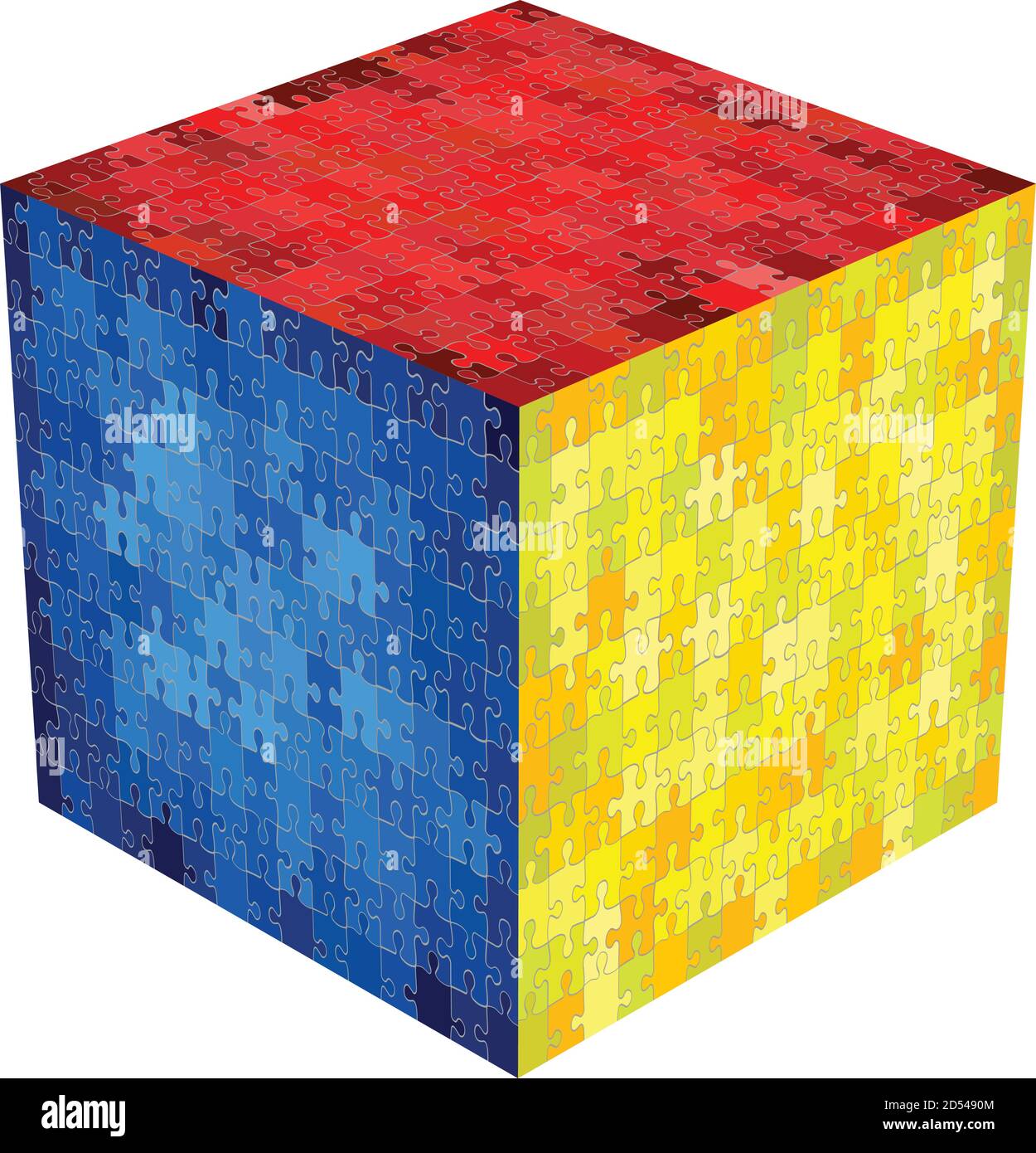 A cube made of colorful bricks - Illustration, Color abstract vector ...
