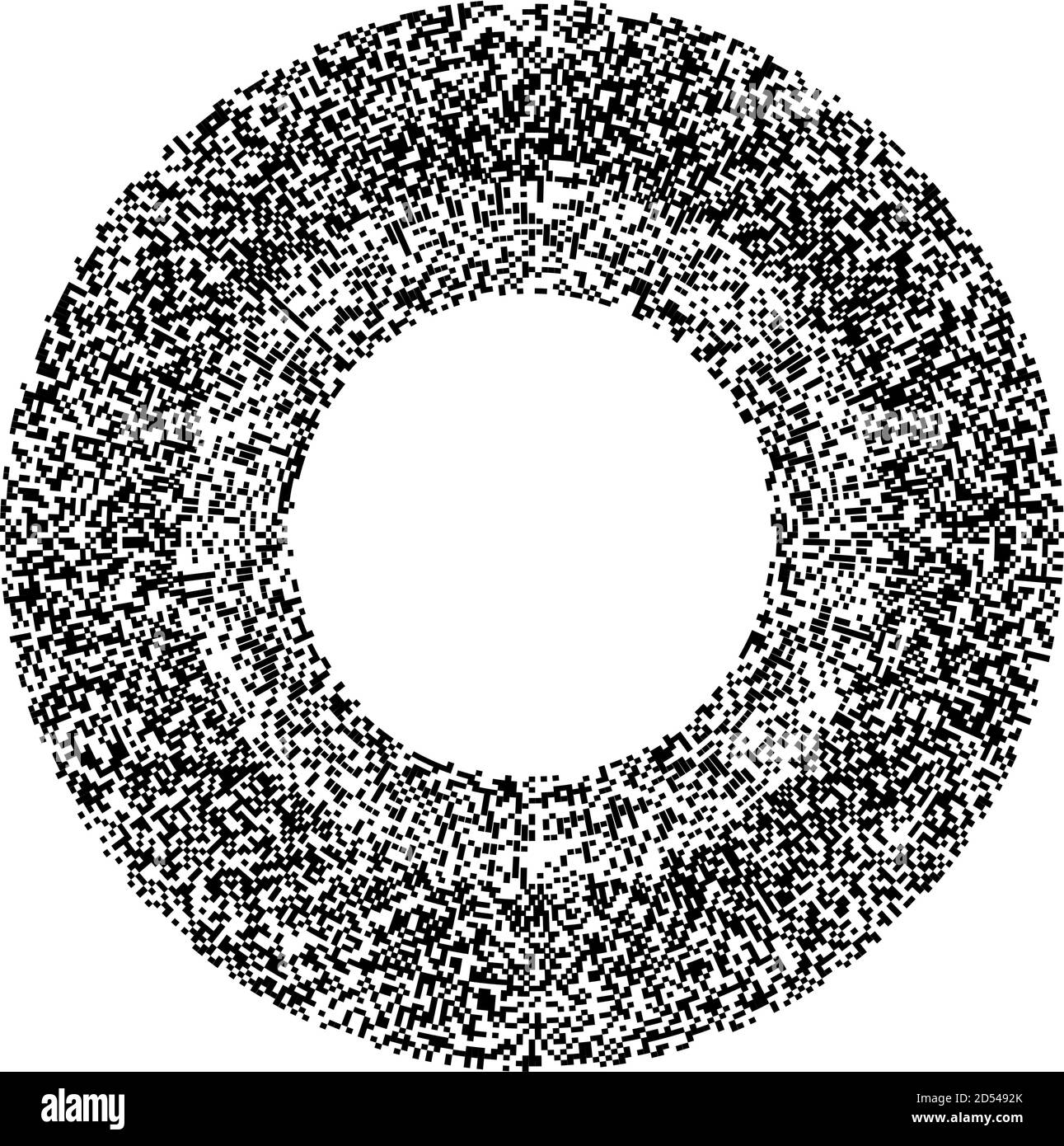 Random squares in circle formation abstract black and white, monochrome ...