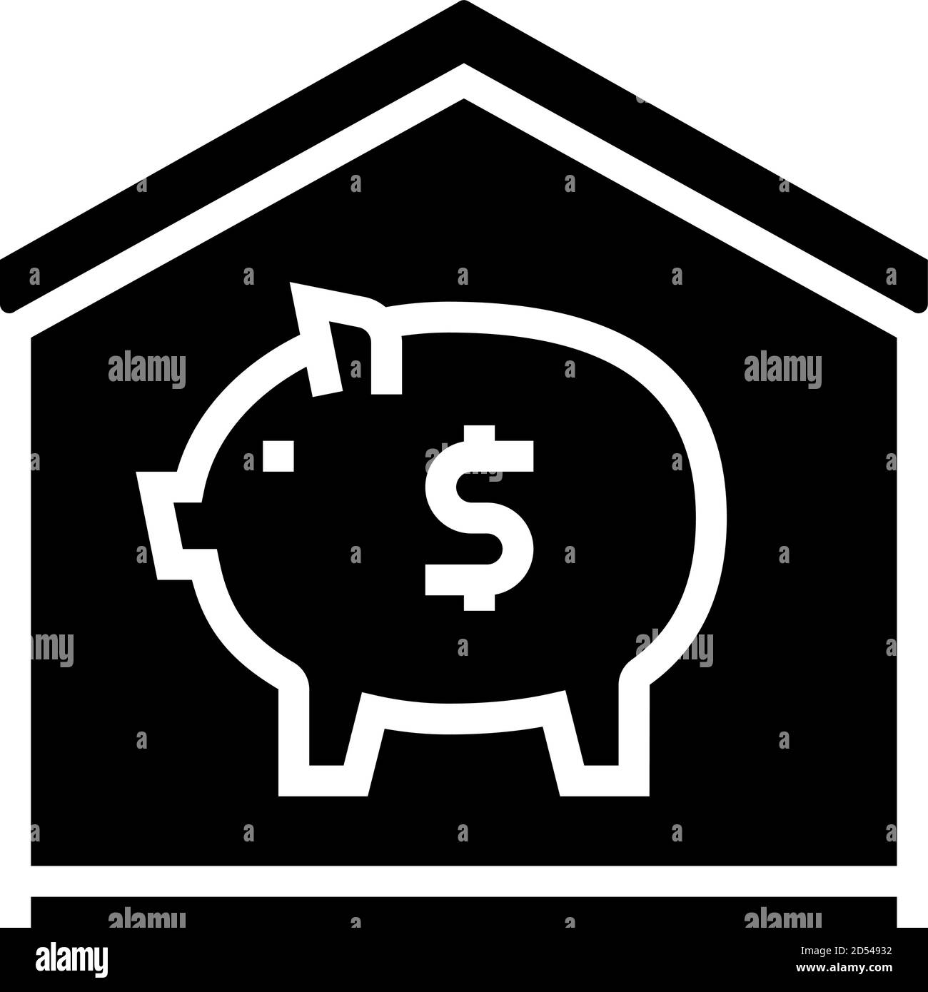 finance pig money box at home glyph icon vector illustration Stock ...