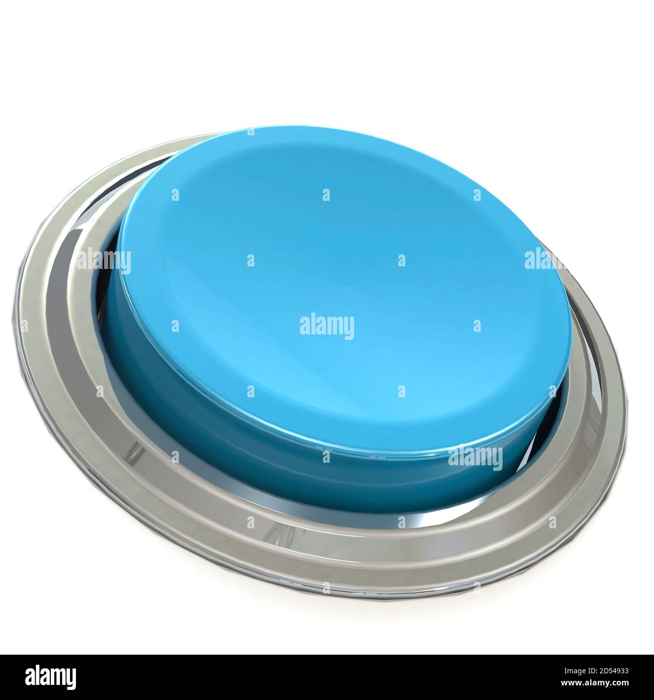 Blue button with metal ring, 3D rendering Stock Photo - Alamy